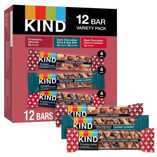 KIND Nut Bars Favorites, 3 Flavor Variety Pack, Gluten Free, Healthy ...