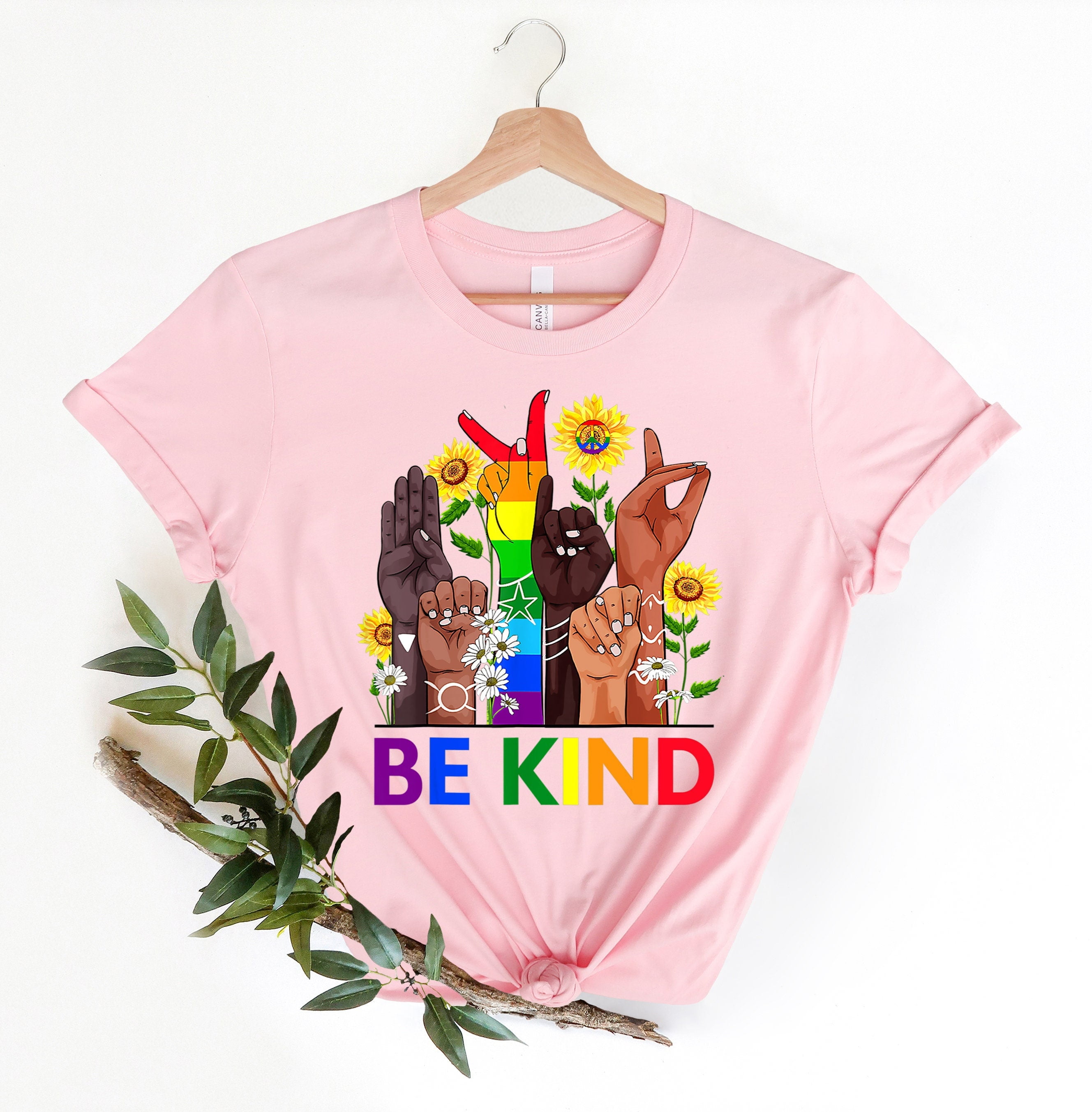 Be Kind Sign Language Shirt, Be Kind Rainbow Shirt, Be Kind T-Shirt ...