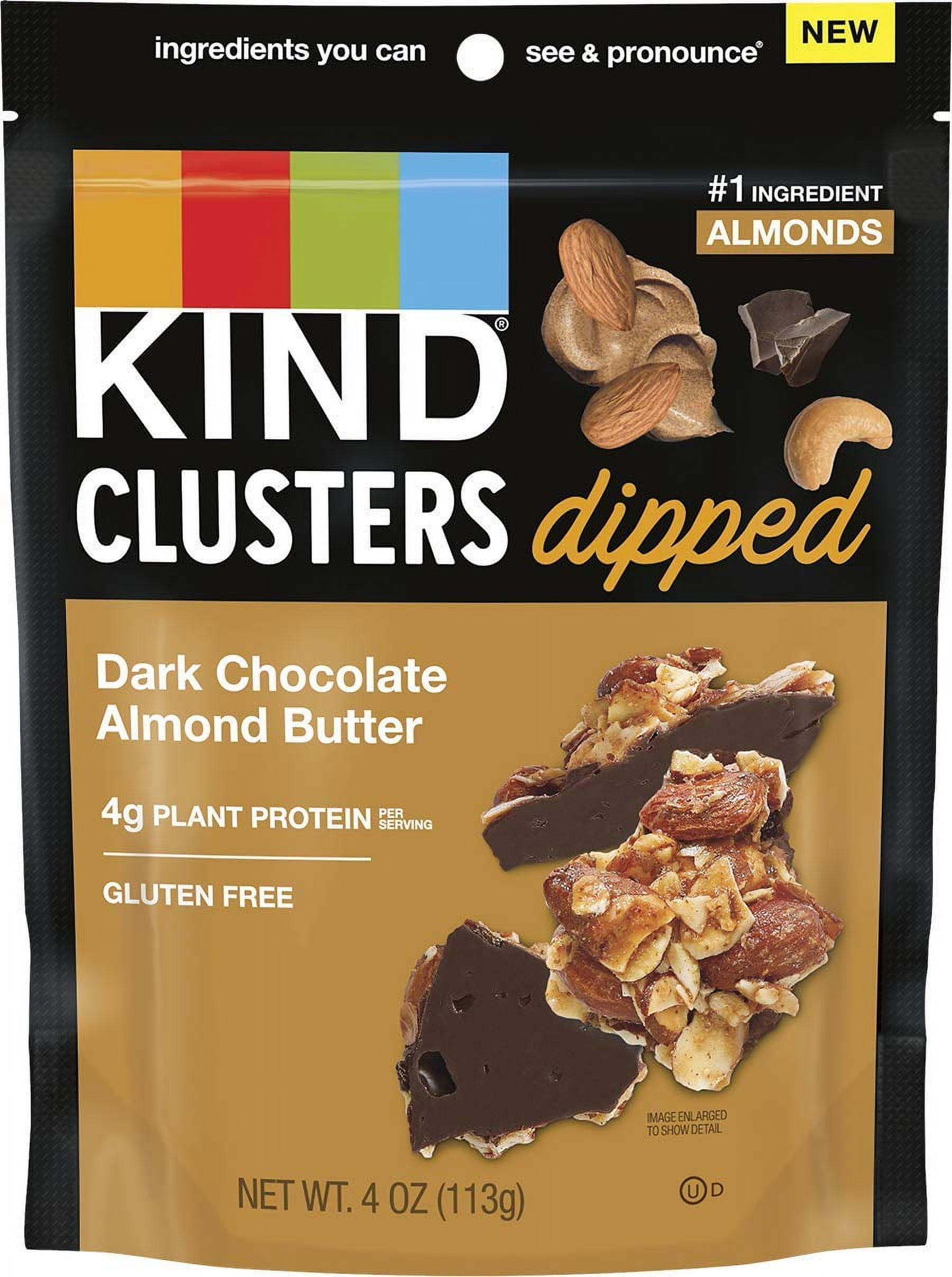 Kind Snacks Healthy Nuts Dipped Clusters, Dark Chocolate Almond Butter ...