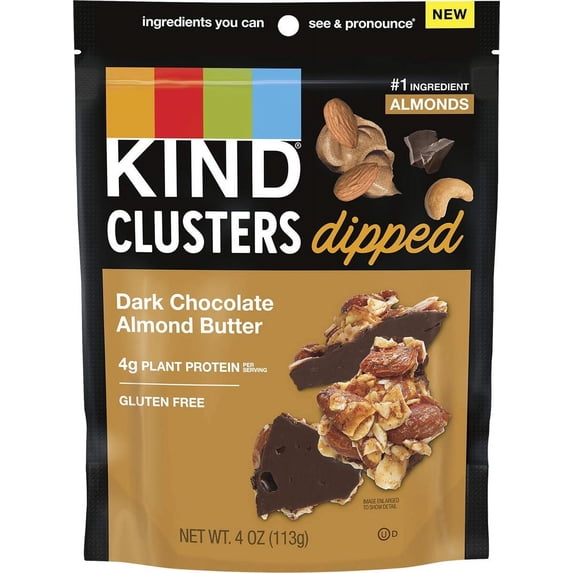 Kind Snacks Healthy Nuts Dipped Clusters, Dark Chocolate Almond Butter ...