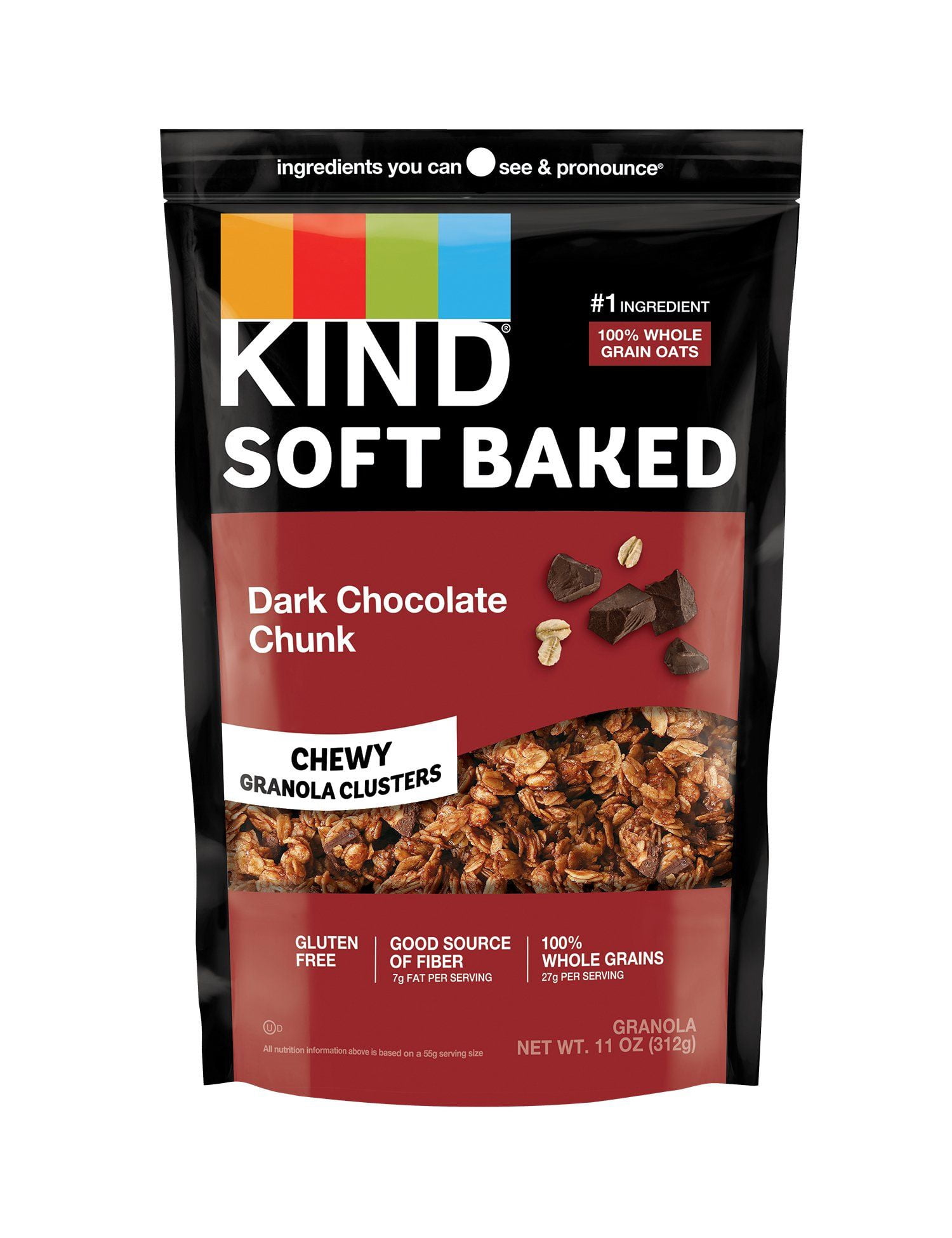 Kind Soft Baked Dark Chocolate Chunk Granola Clusters - 11 oz (Pack of ...