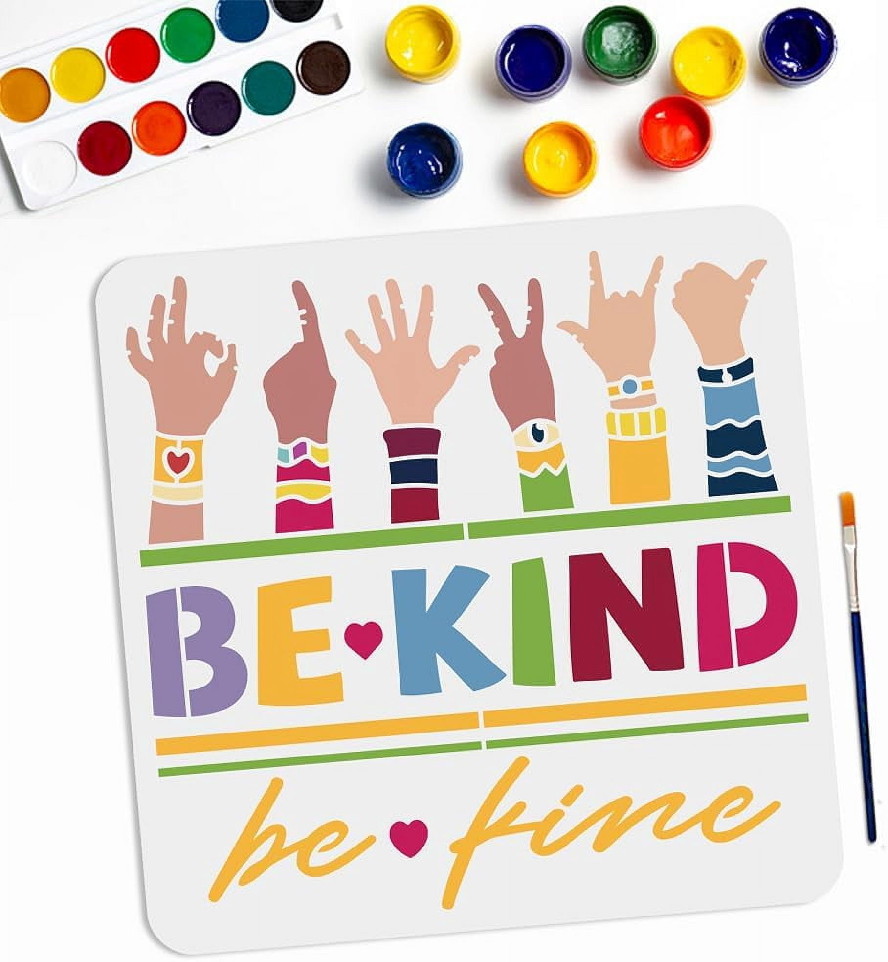 Be Kind Stencils for Painting Be Kind Stencil Template 11.8Ã 11.8inch ...