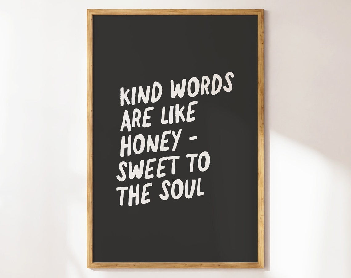 Kind Words Are Like Honey Christian Wall Art Bible Verse Wall Art ...