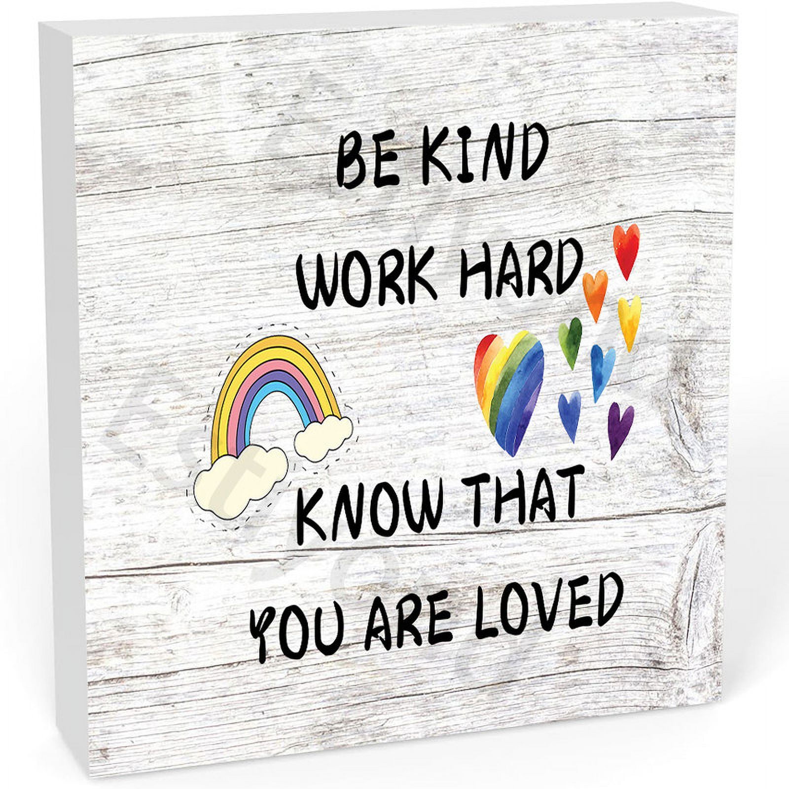 Be Kind Work Hard Know That You Are Loved Wooden Box Sign Decorative ...