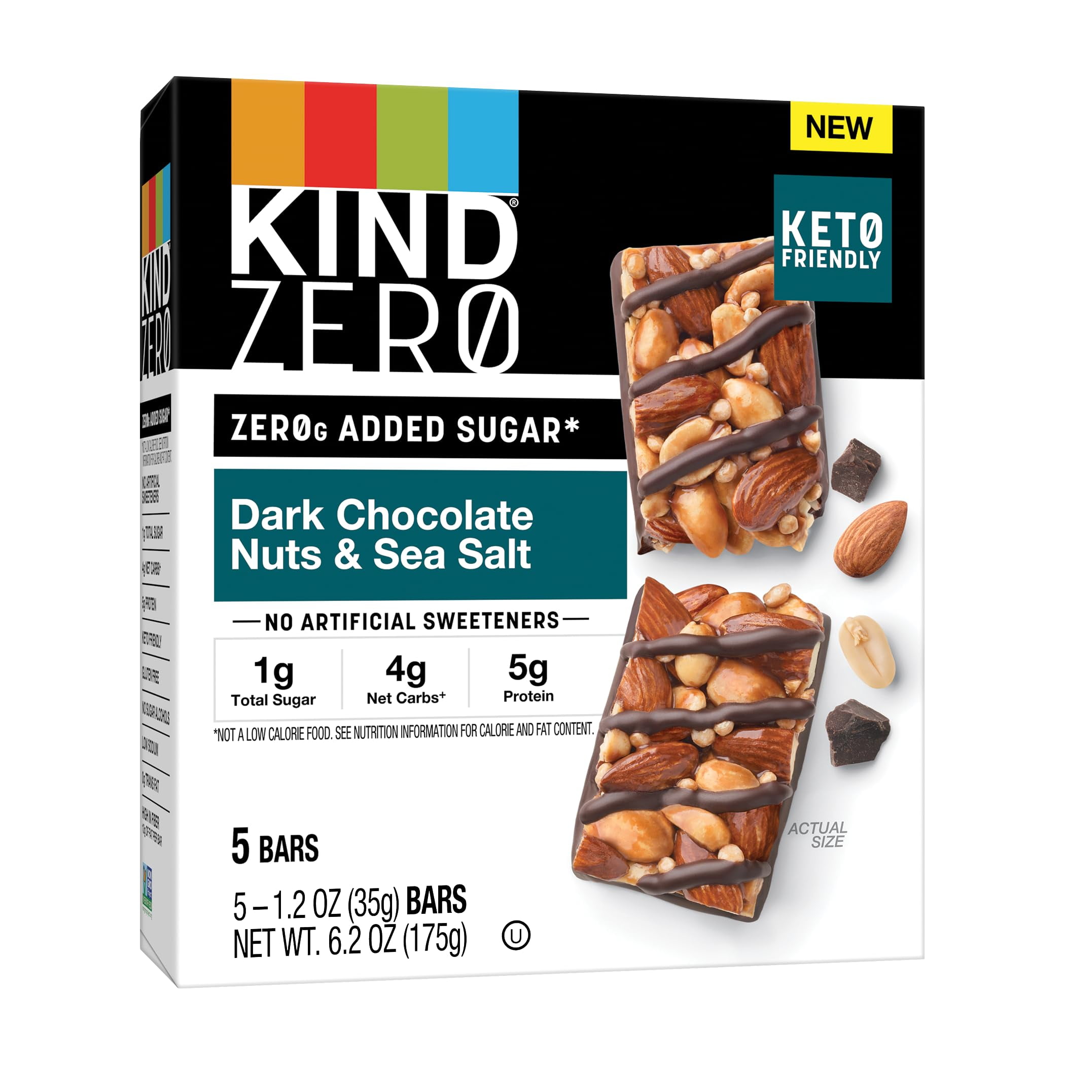 KIND ZERO Added Sugar Bars, Keto Friendly Snacks, Dark Chocolate Nuts ...