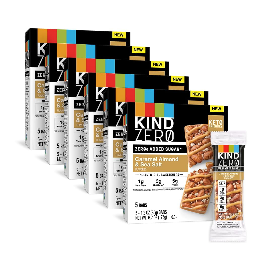 Kind Zero Added Sugar Bars, Keto Friendly Snacks, Caramel Almond And ...