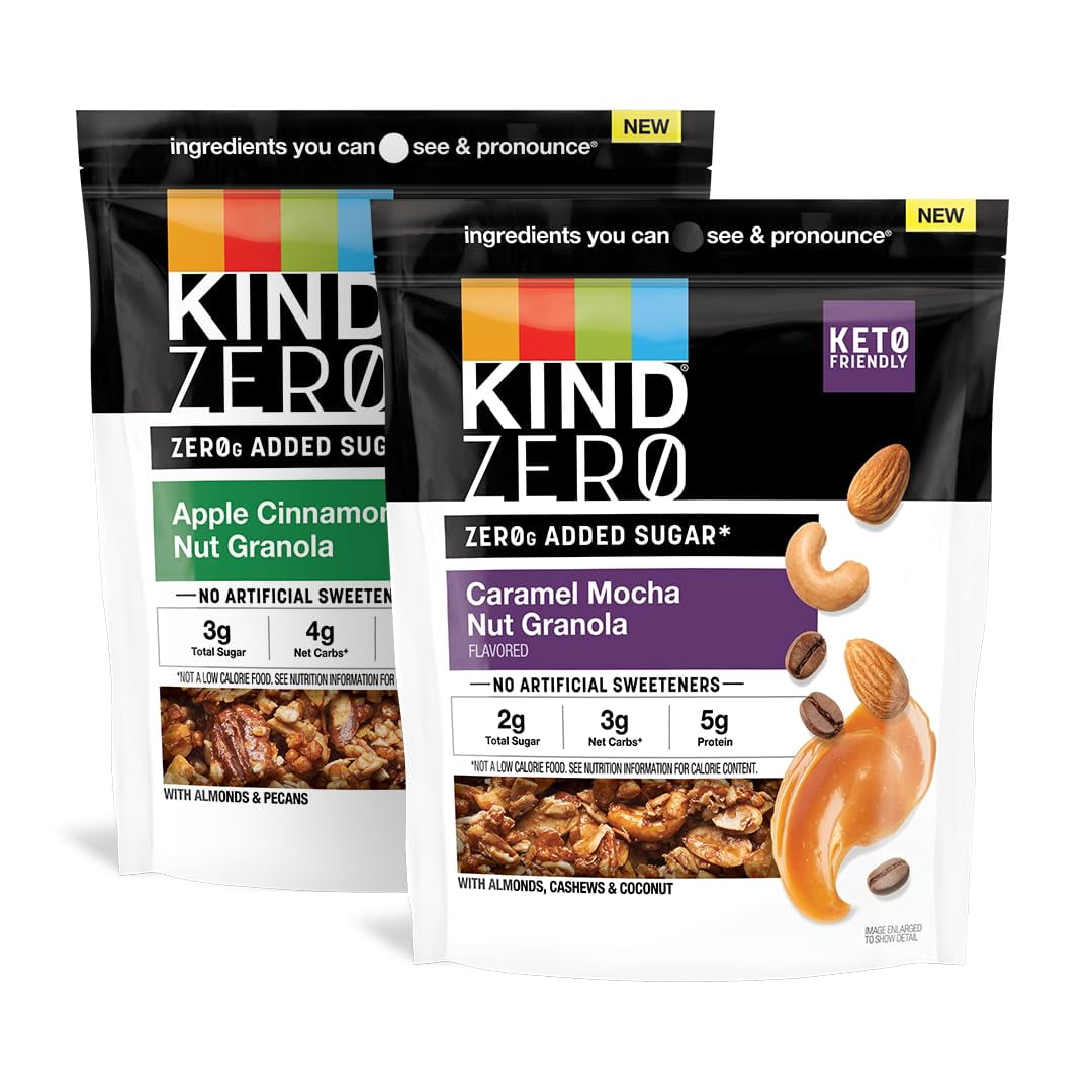 KIND Zero Added Sugar Keto Granola, Variety H2FSDPack, Apple Cinnamon ...
