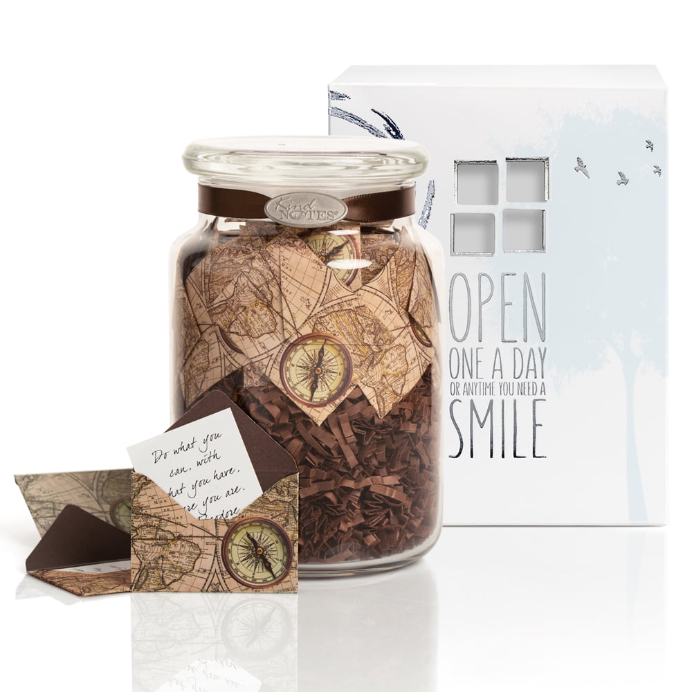 KindNotes Glass Keepsake Gift Jar with BIRTHDAY Messages - Time Travel ...