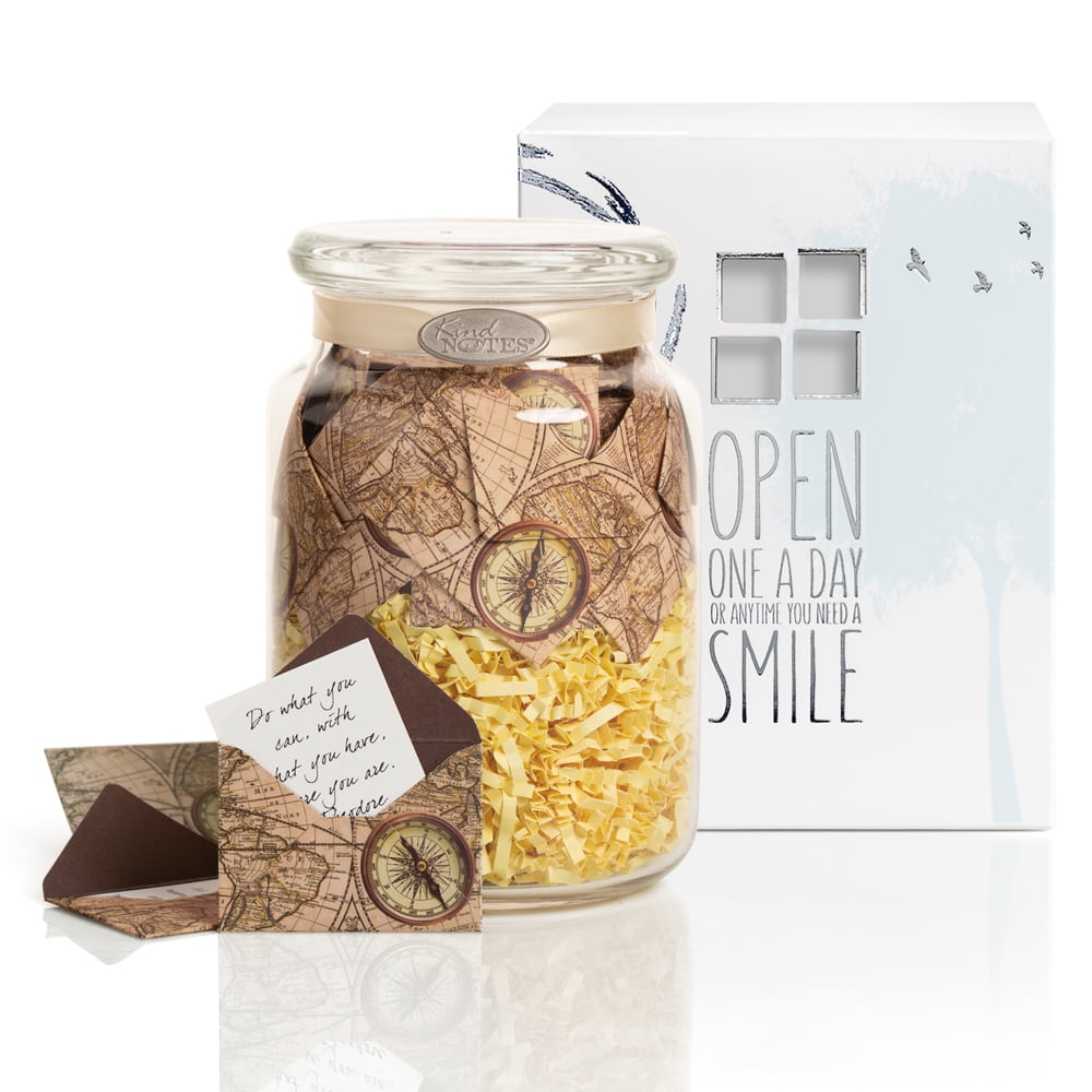 KindNotes Glass Keepsake Gift Jar with BIRTHDAY Messages - Time Travel ...