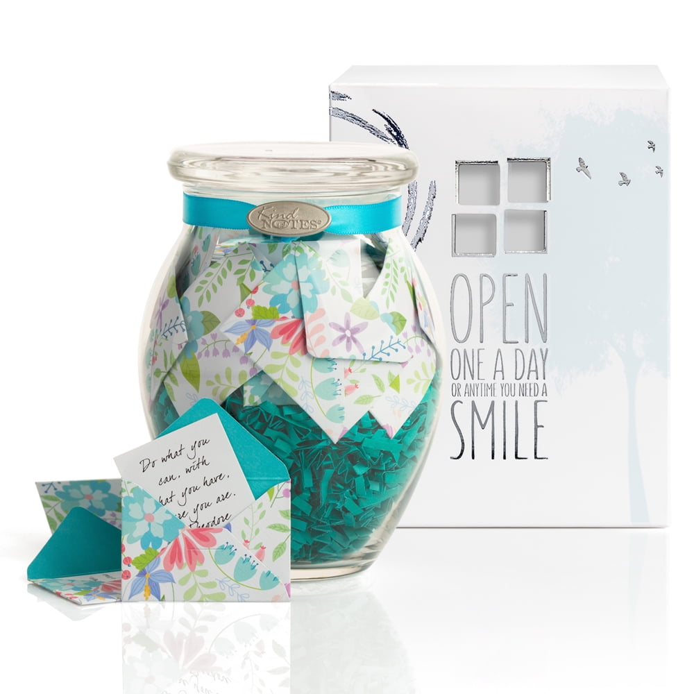 KindNotes Glass Keepsake Gift Jar with INSPIRATIONAL Messages - Fresh ...