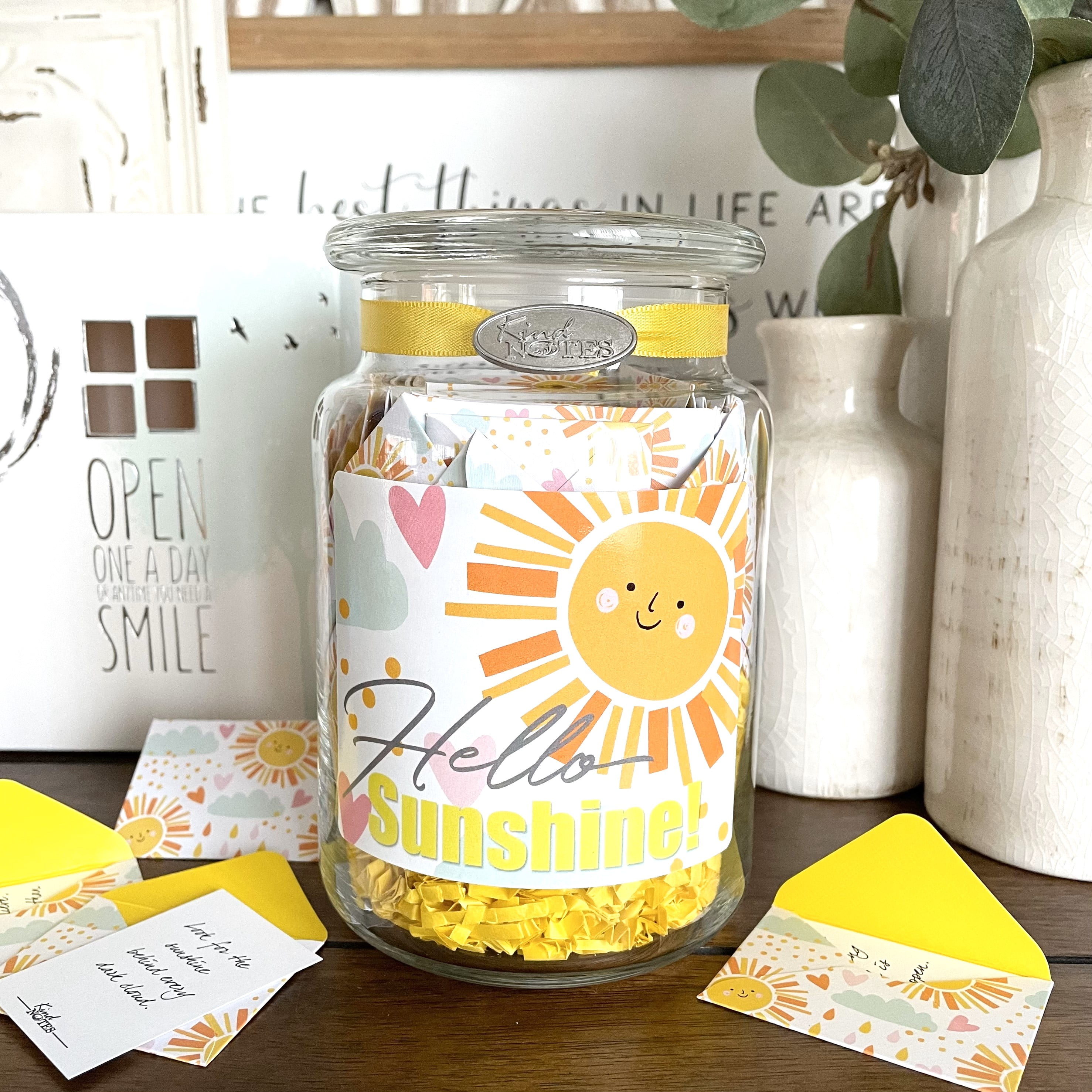 KindNotes Glass Keepsake Gift Jar with INSPIRATIONAL Messages - Hello ...