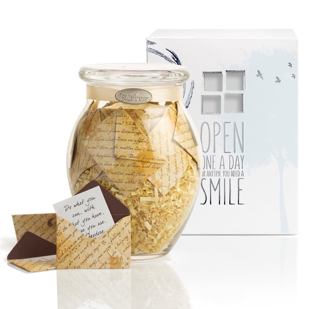 KindNotes Glass Keepsake Gift Jar with INSPIRATIONAL Messages ...