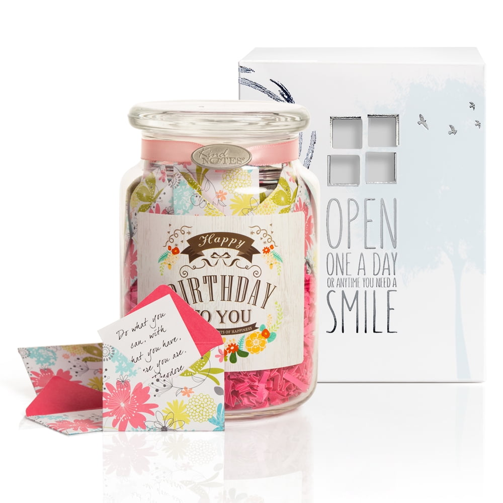 KindNotes Glass Keepsake Gift Jar with INSPIRATIONAL Messages ...