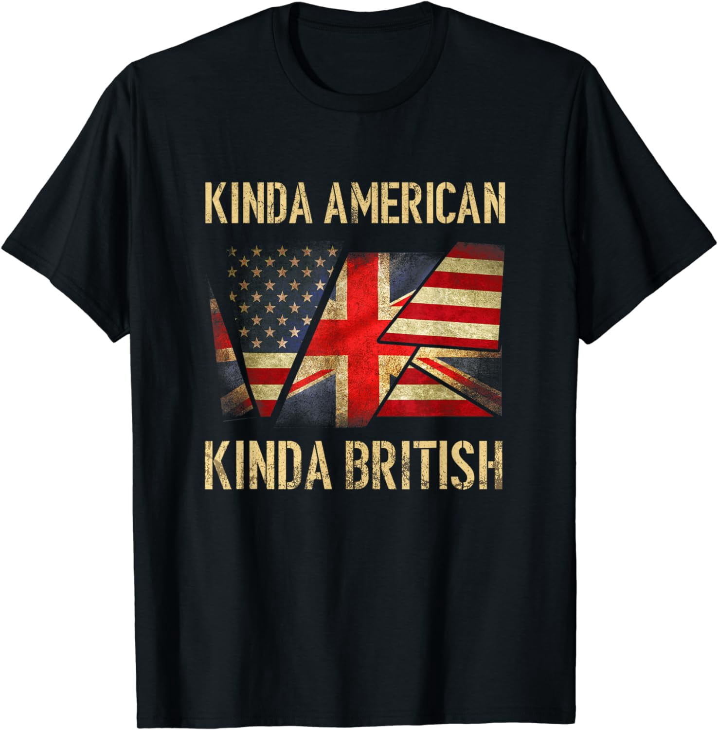 Kinda American Kinda British Dual Citizenship US UK Flag T-Shirt ...