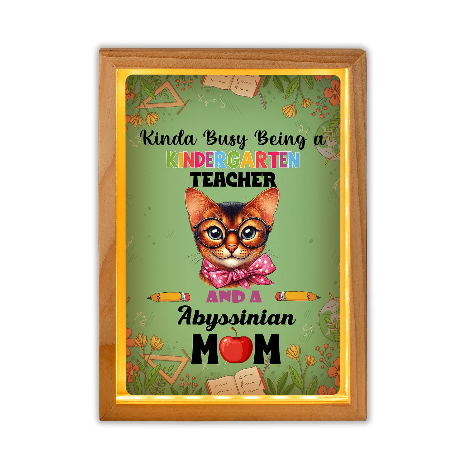 Kinda Busy Being Kindergarten Teacher and Abyssinian Mom Acrylic Plaque ...