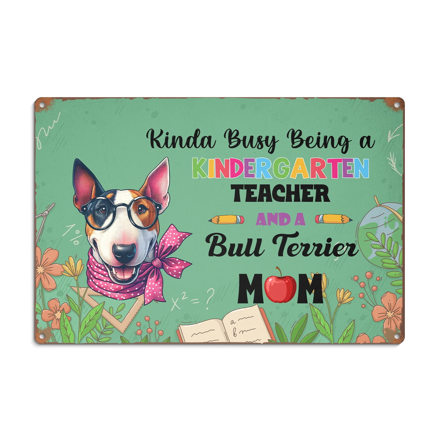 Kinda Busy Being Kindergarten Teacher and Bull Terrier Mom Horizontal ...
