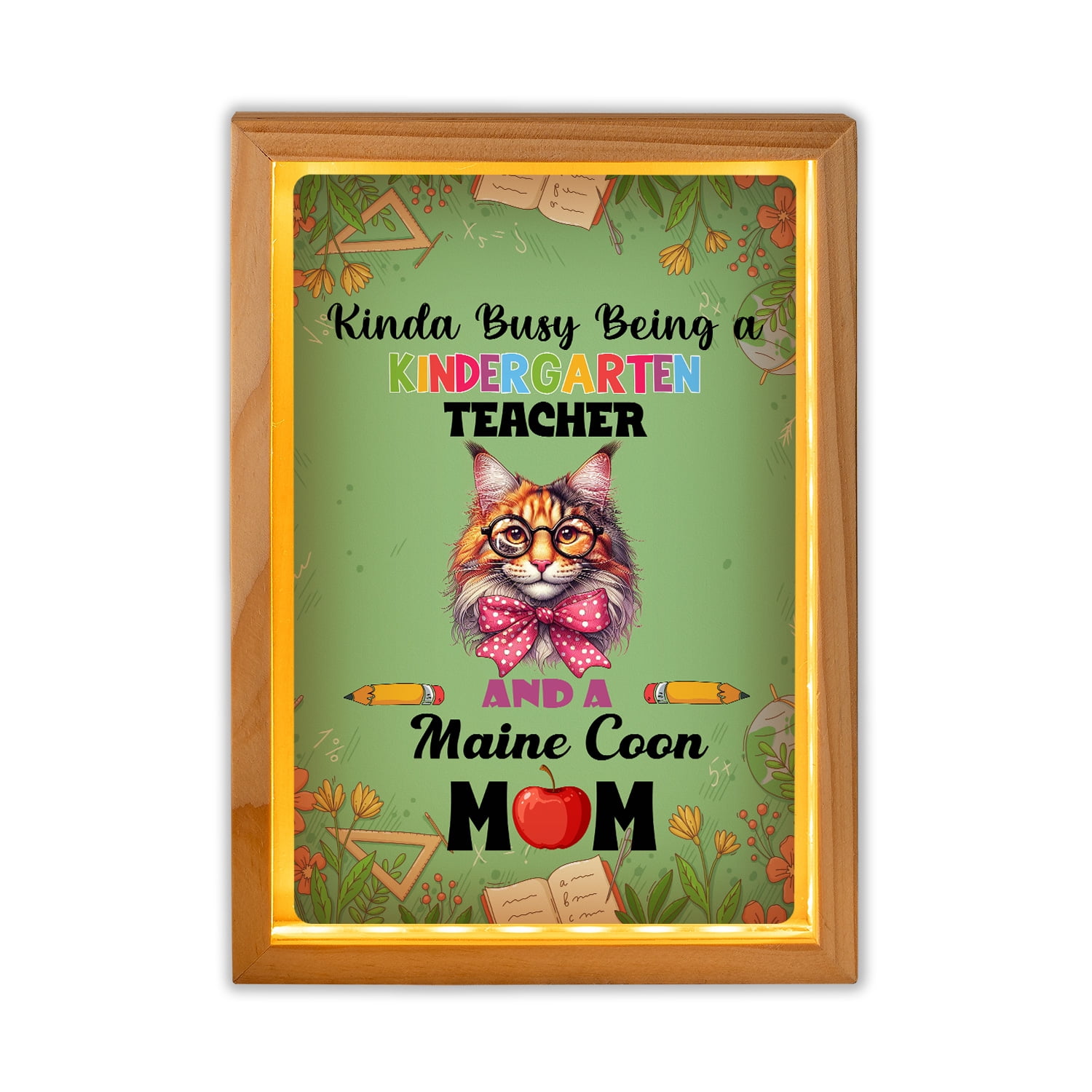 Kinda Busy Being Kindergarten Teacher and Maine Coon Mom Acrylic Plaque ...