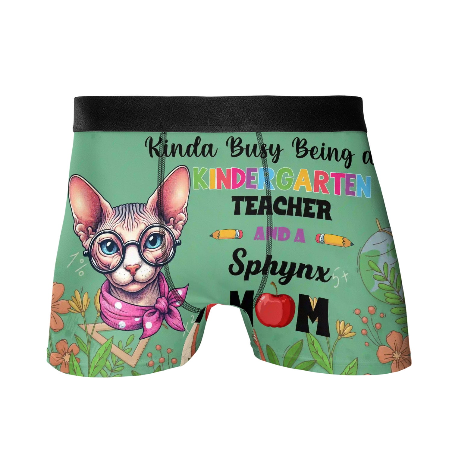 Kinda Busy Being Kindergarten Teacher and Sphynx Mom All Over Print Boxer Briefs Underwear for ...