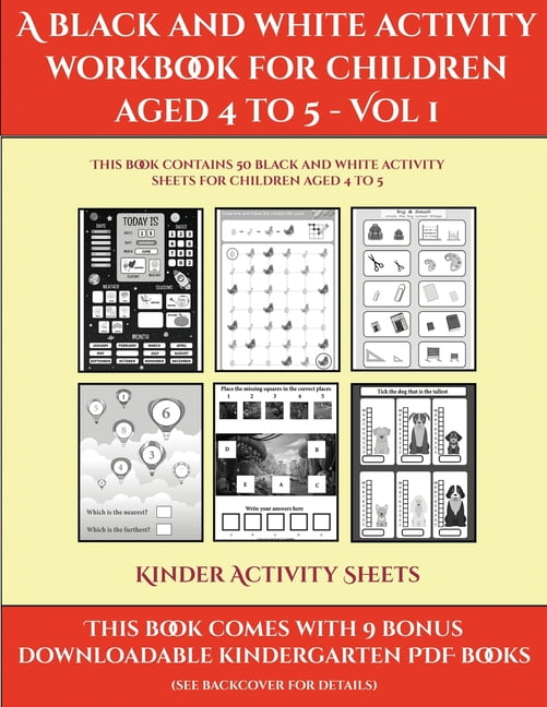 Kinder Activity Sheets: Kinder Activity Sheets (A black and white ...