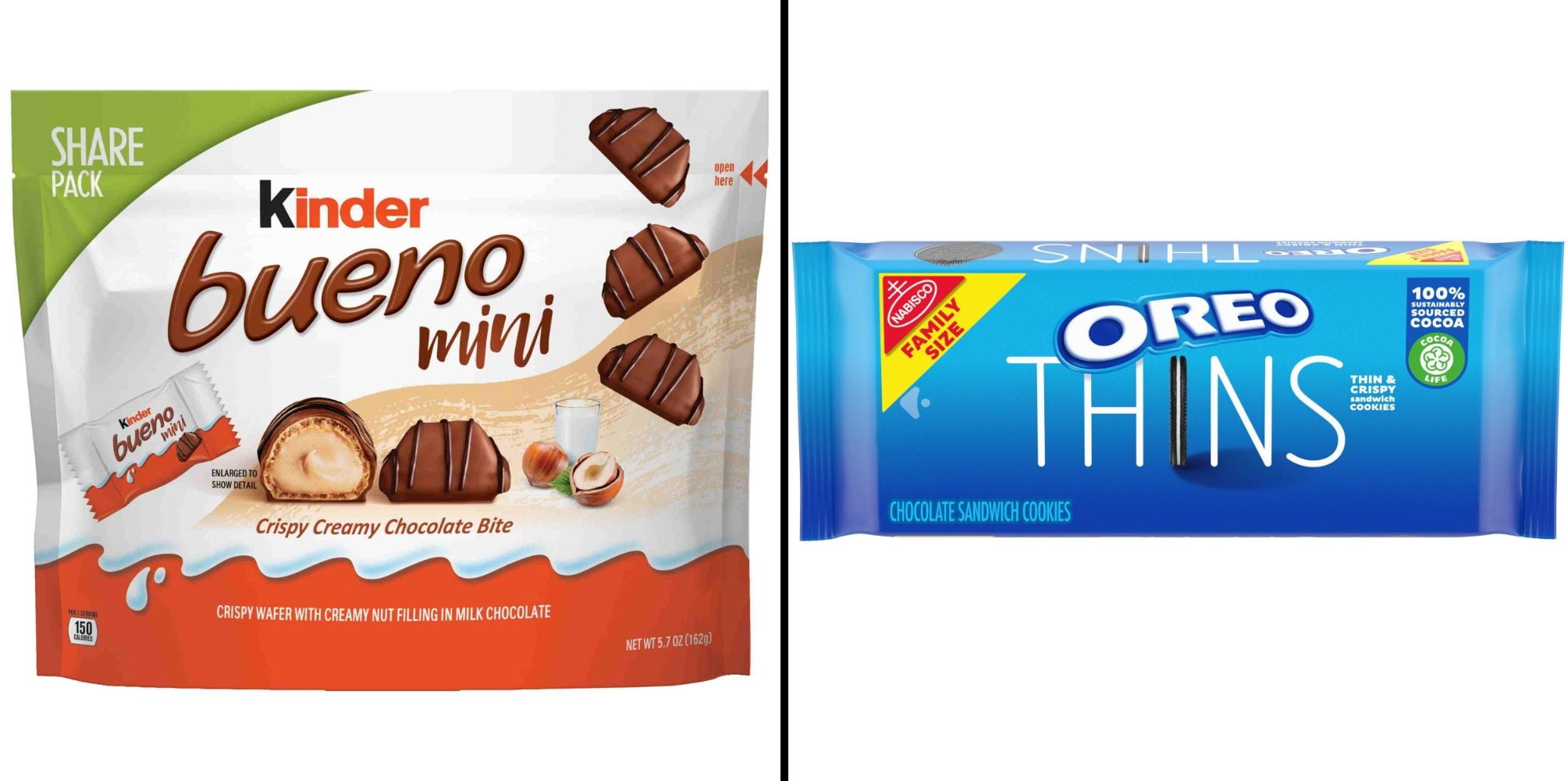 Kinder Bueno Mini Crispy Creamy Chocolate Bites & OREO Thins Chocolate ...