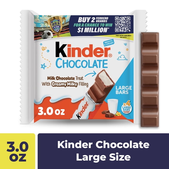Kinder Chocolate, Milk Chocolate Bars with Creamy Milky Filling, 20 ...
