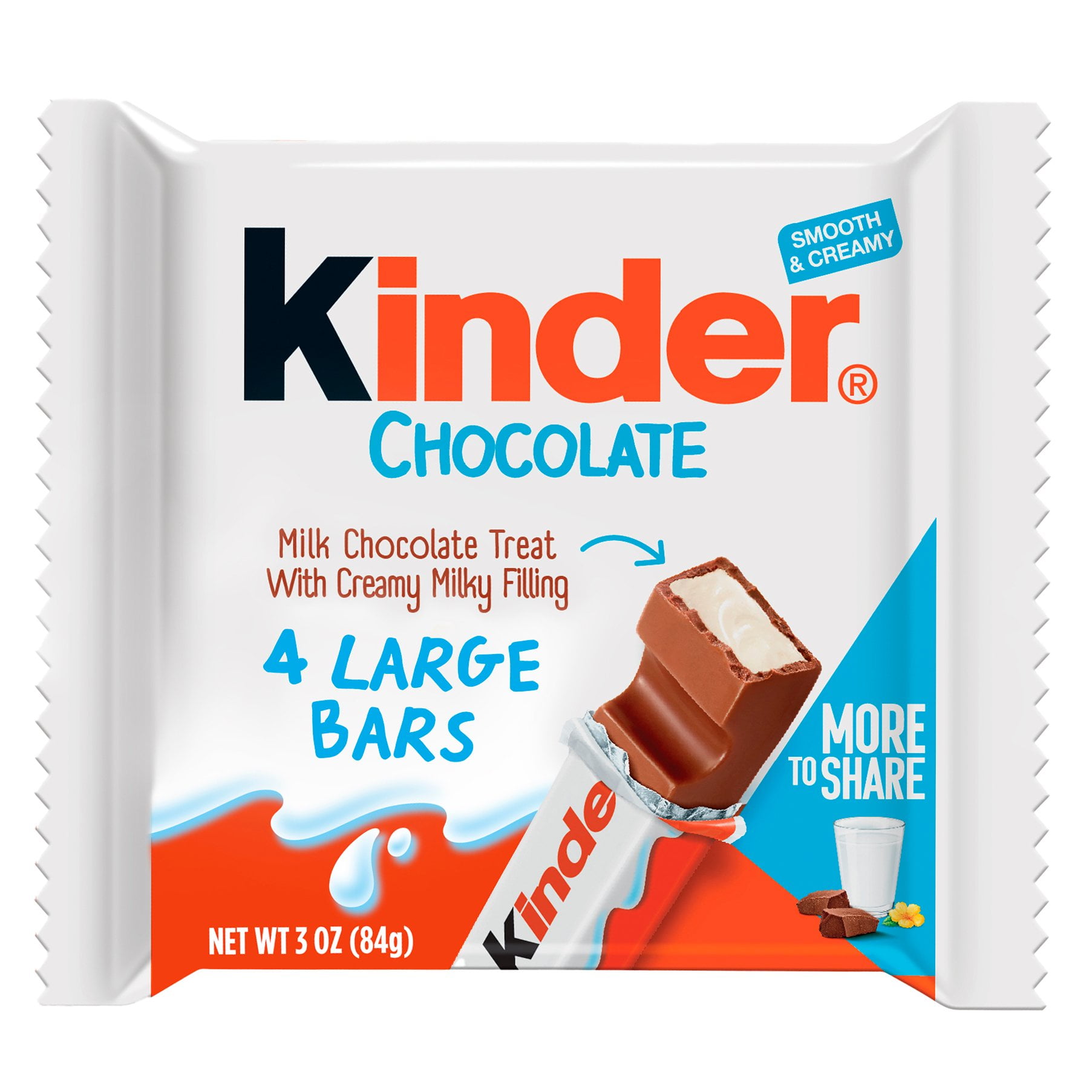 Kinder Chocolate & Creamy Milky Filling Candy Bars - King Size, 3.02 oz ...