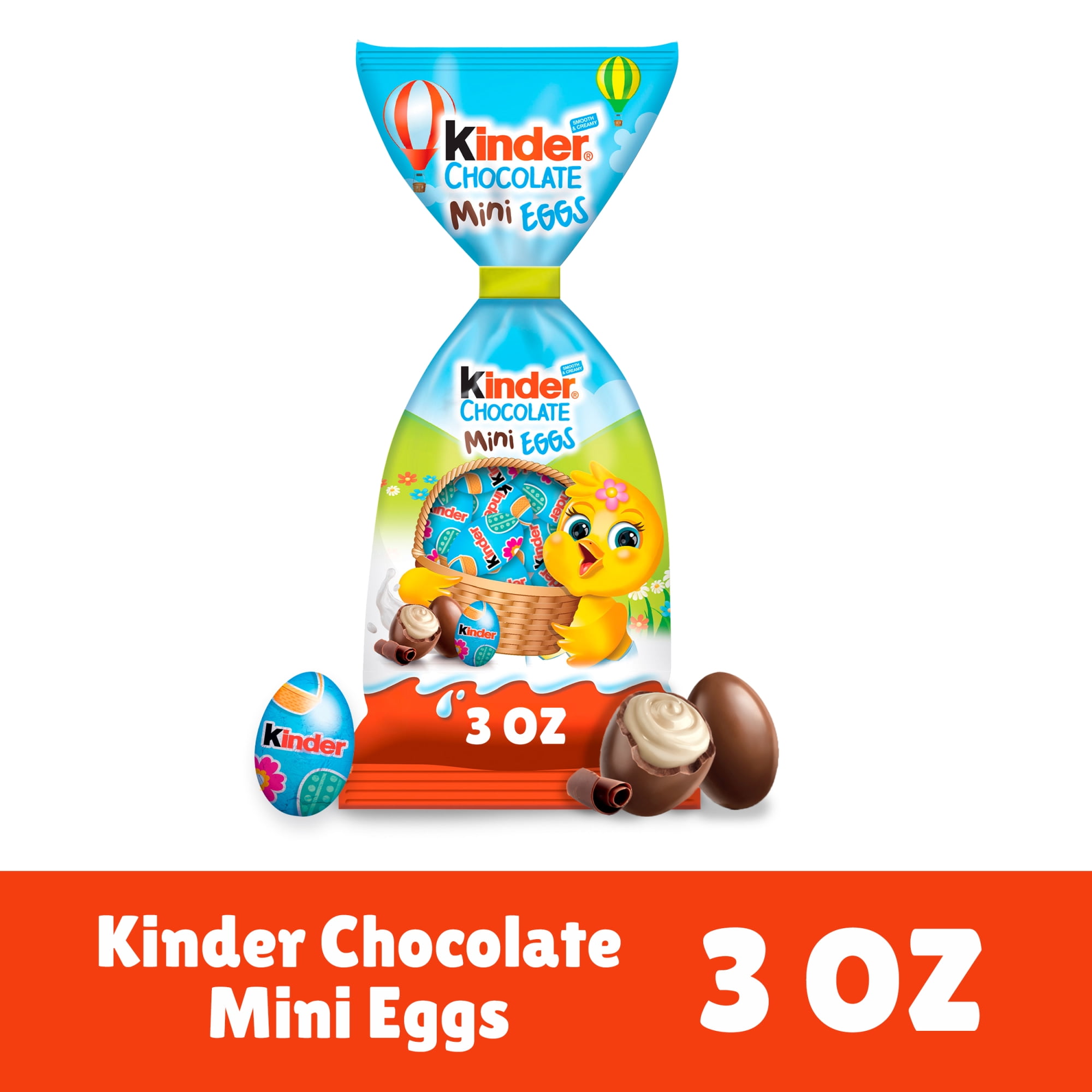 Kinder Chocolate Mini Eggs, Solid Filled, Pack for Easter Egg Hunts, 3 ...