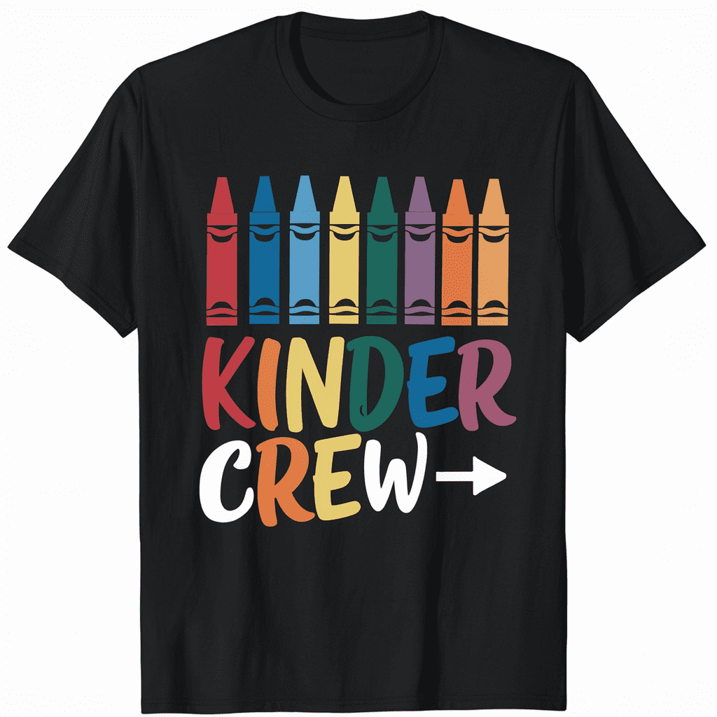 Kinder Crew Fun Kindergarten Squad Teacher 1st Day of School T-Shir ...