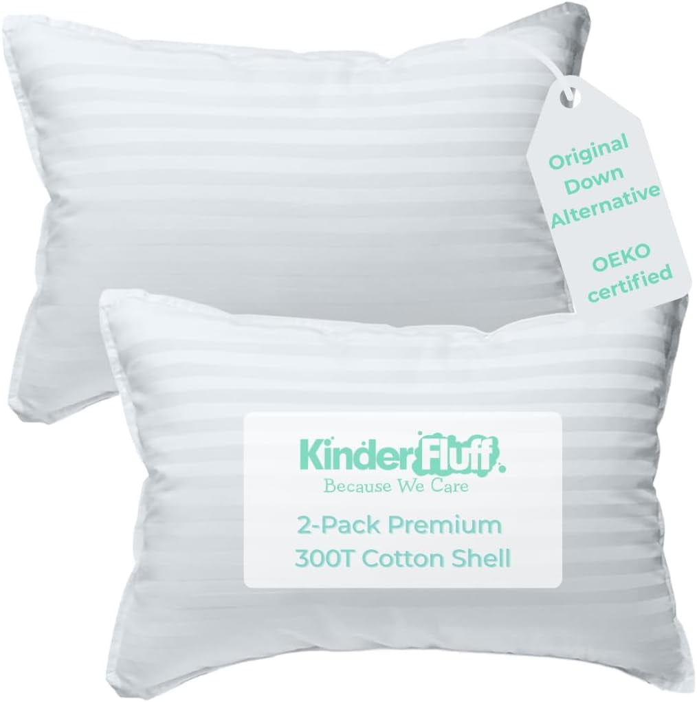 Kinder Fluff, Toddler Pillow, 16x24, Hypoallergenic Down Alternative ...