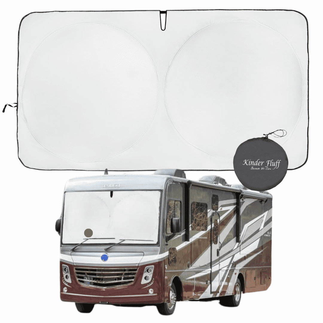 kinder Fluff Patented Windshield Sunshade for RV | Oxford Cloth ...