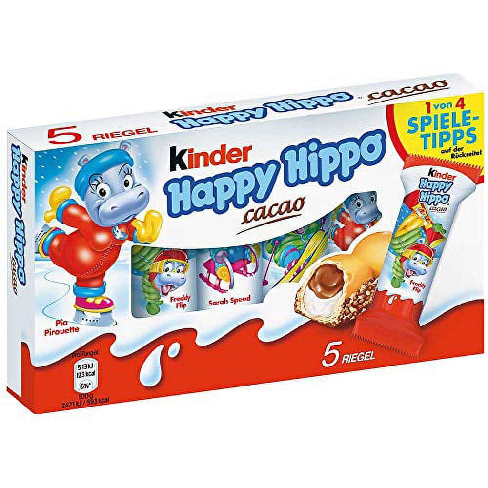 Kinder "Happy Hippo" Cocoa Cream Biscuits : Pack of 5 Biscuits ...
