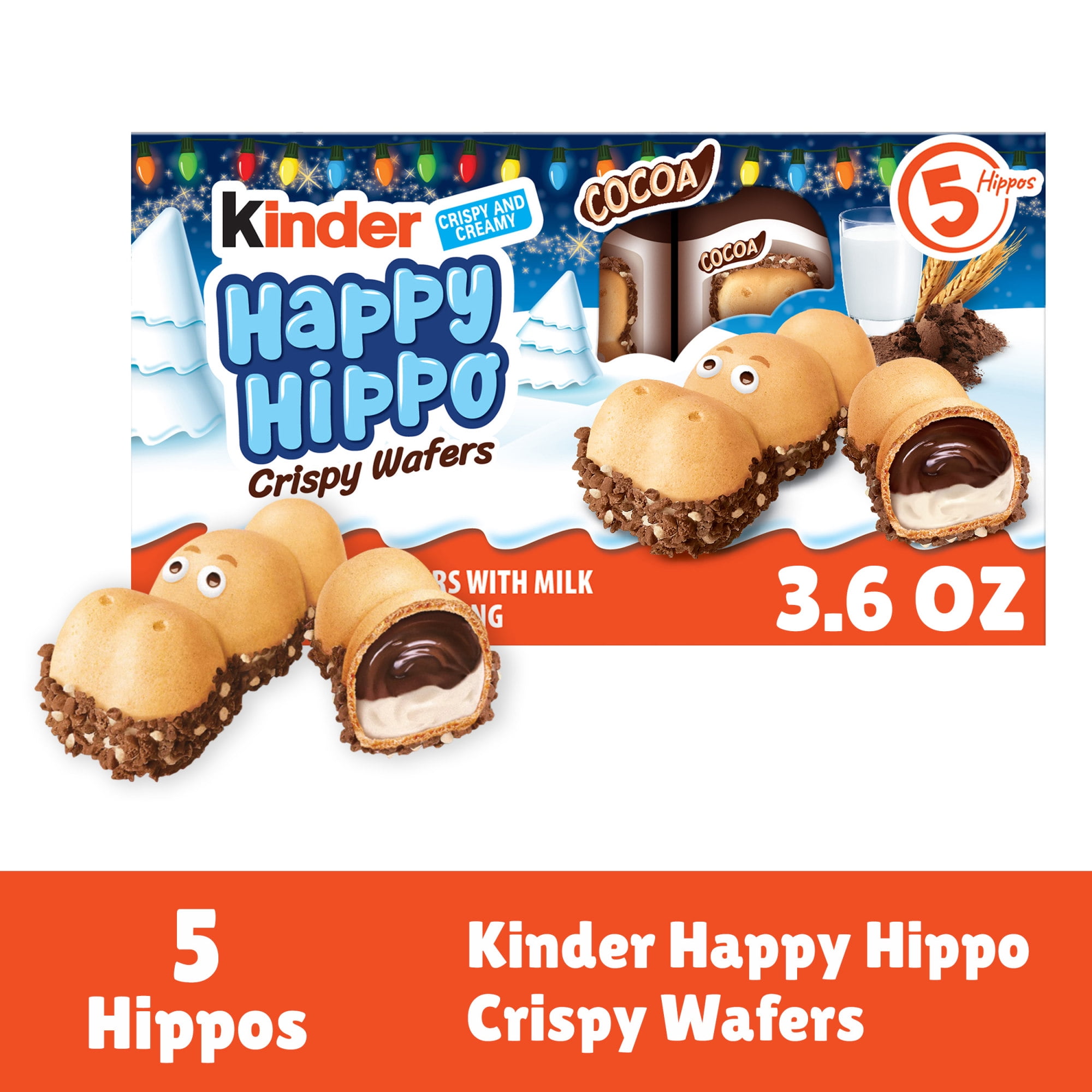 Kinder Happy Hippo Crispy Chocolate Wafers, Biscuit Snacks, Holiday ...