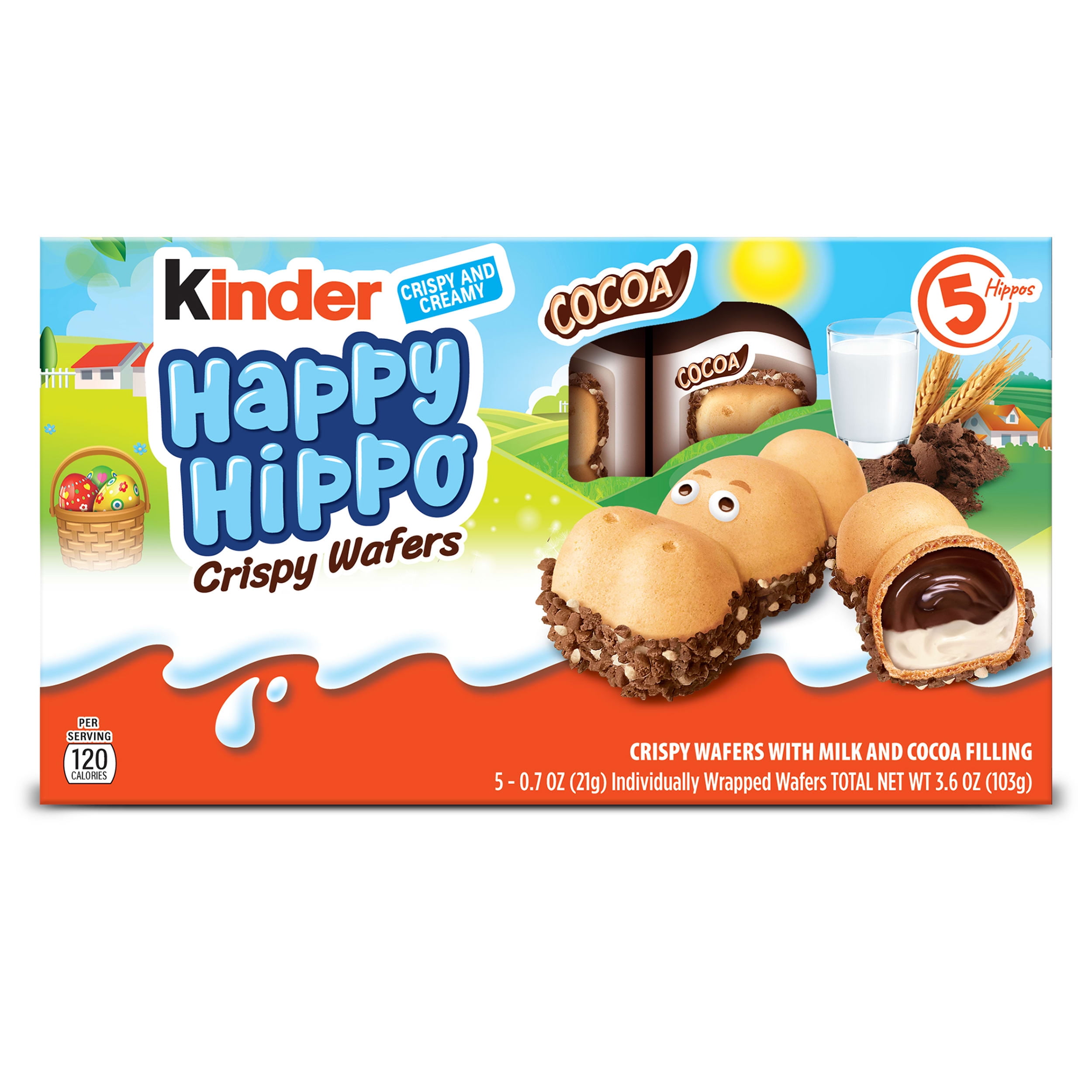 Kinder Happy Hippo, Crispy Chocolate Wafers, Dairy Filling, Candy ...