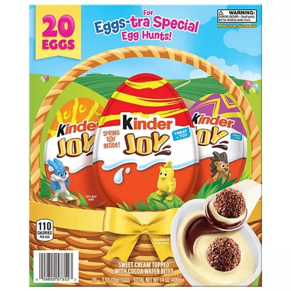 Kinder Joy Easter Chocolate Surprise Eggs, 0.7 oz each, 20 pack, Treat ...