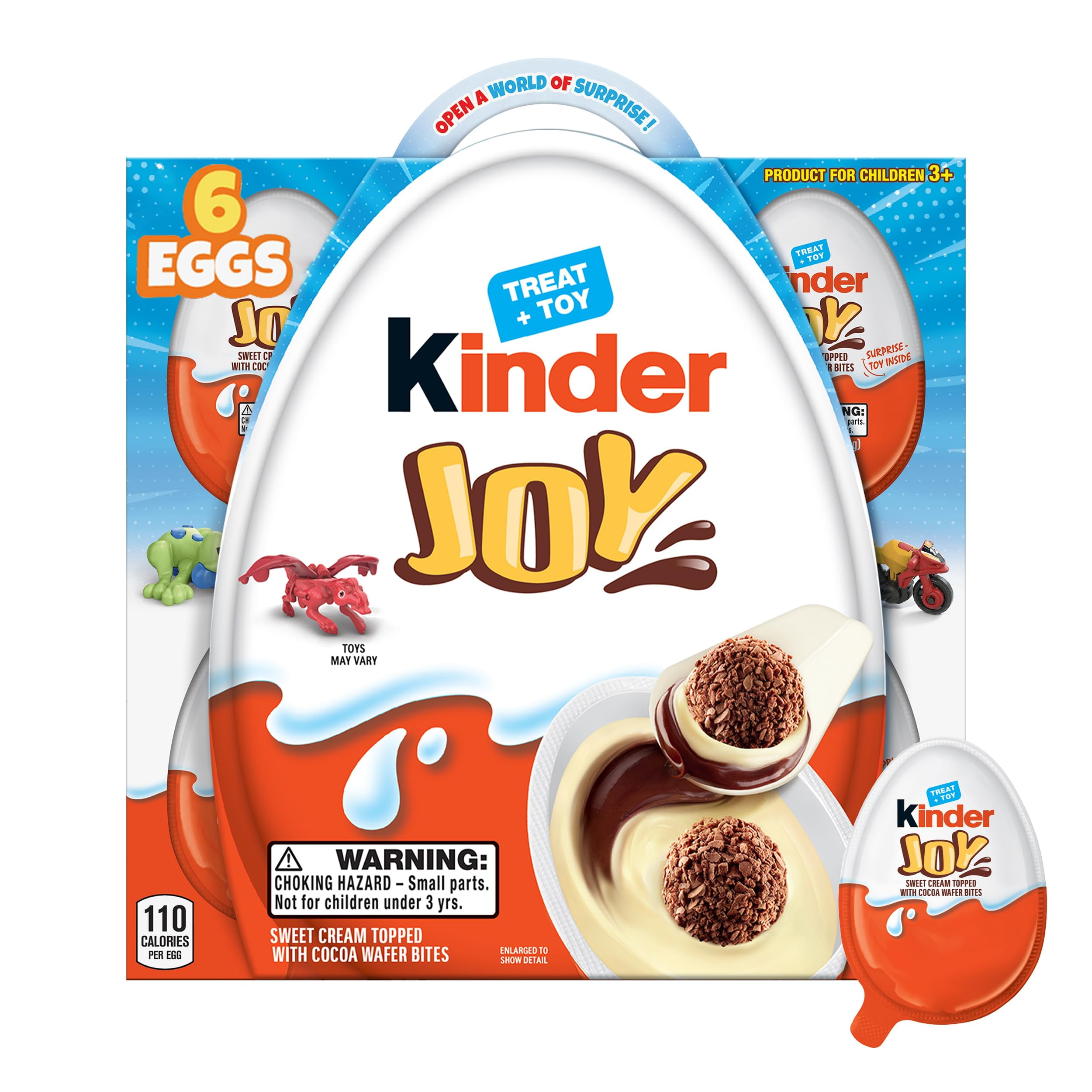 Kinder Joy Eggs, 6 AIF9 Count, Treat Plus Toy, Sweet Creams and ...