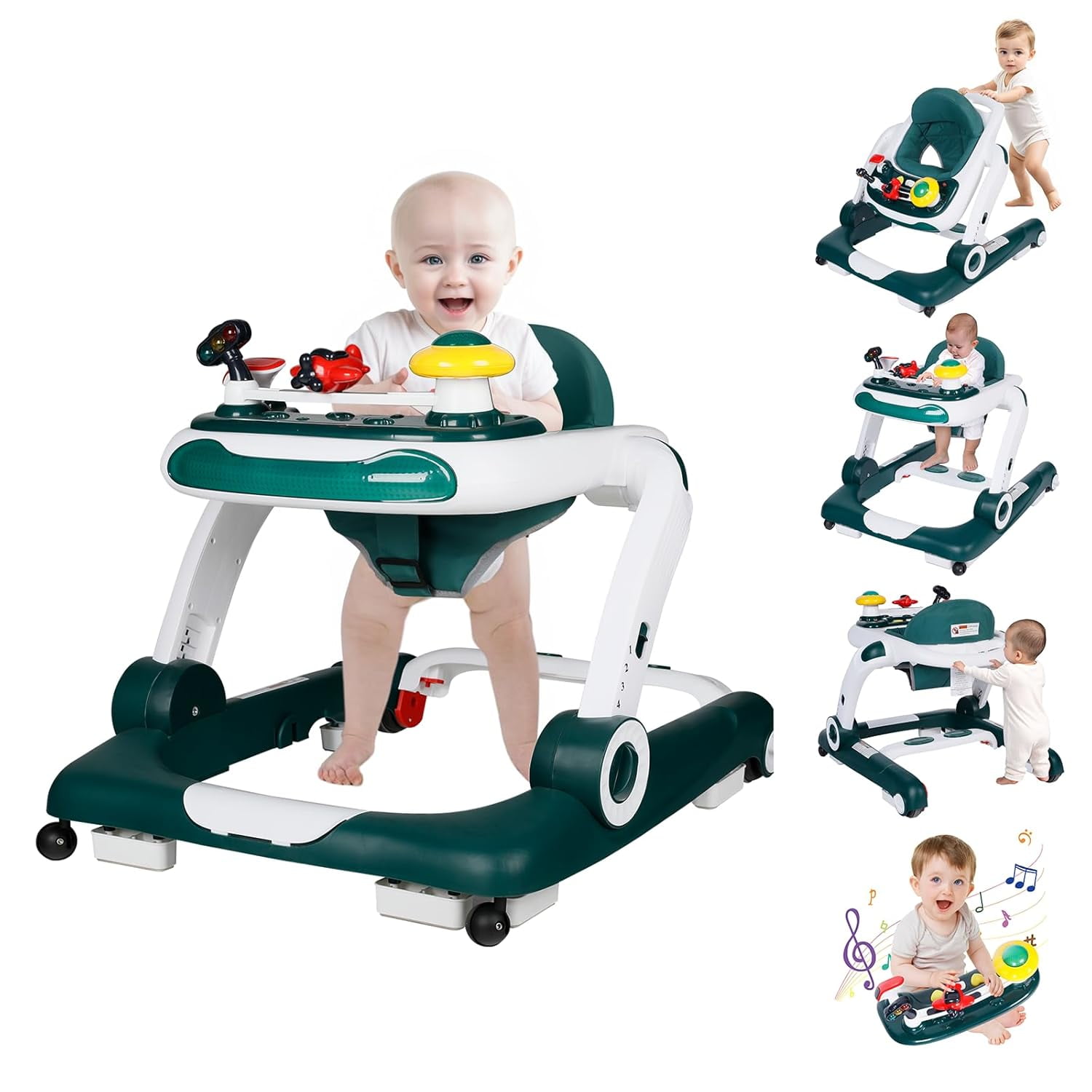 Kinder King Baby Walker with Music & Lights, 5 in 1 Baby Bouncer ...