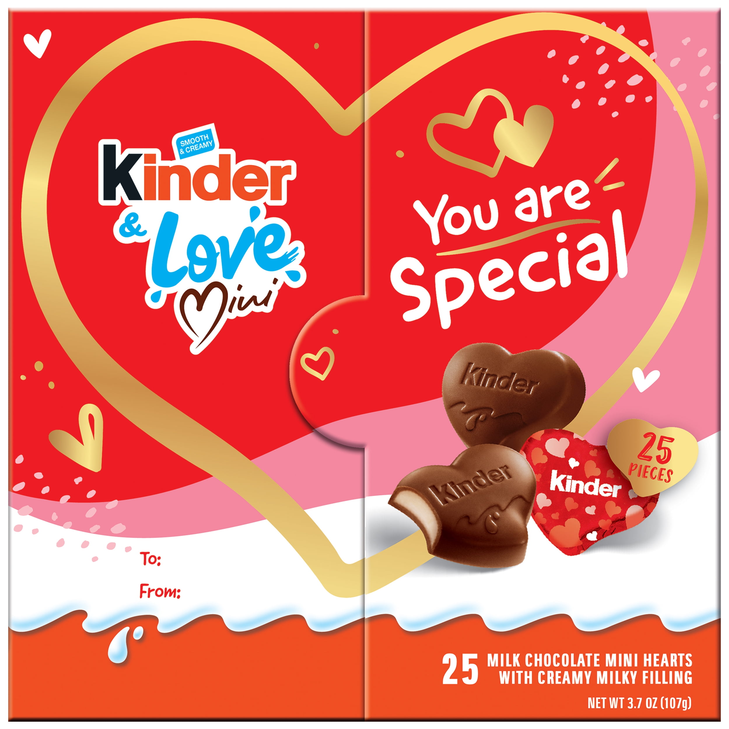 Kinder Love Mini Milk Chocolate Hearts, Kids Small Valentine's Gift Box ...