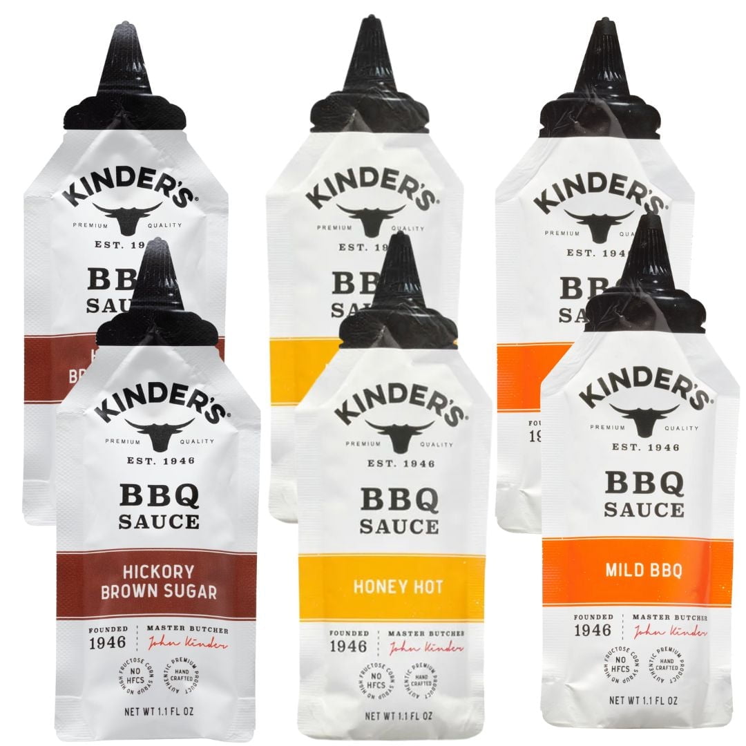 Kinder's BBQ Sauce 1.1 fl oz Variety Pack of 6 (Honey Hot, Mild ...