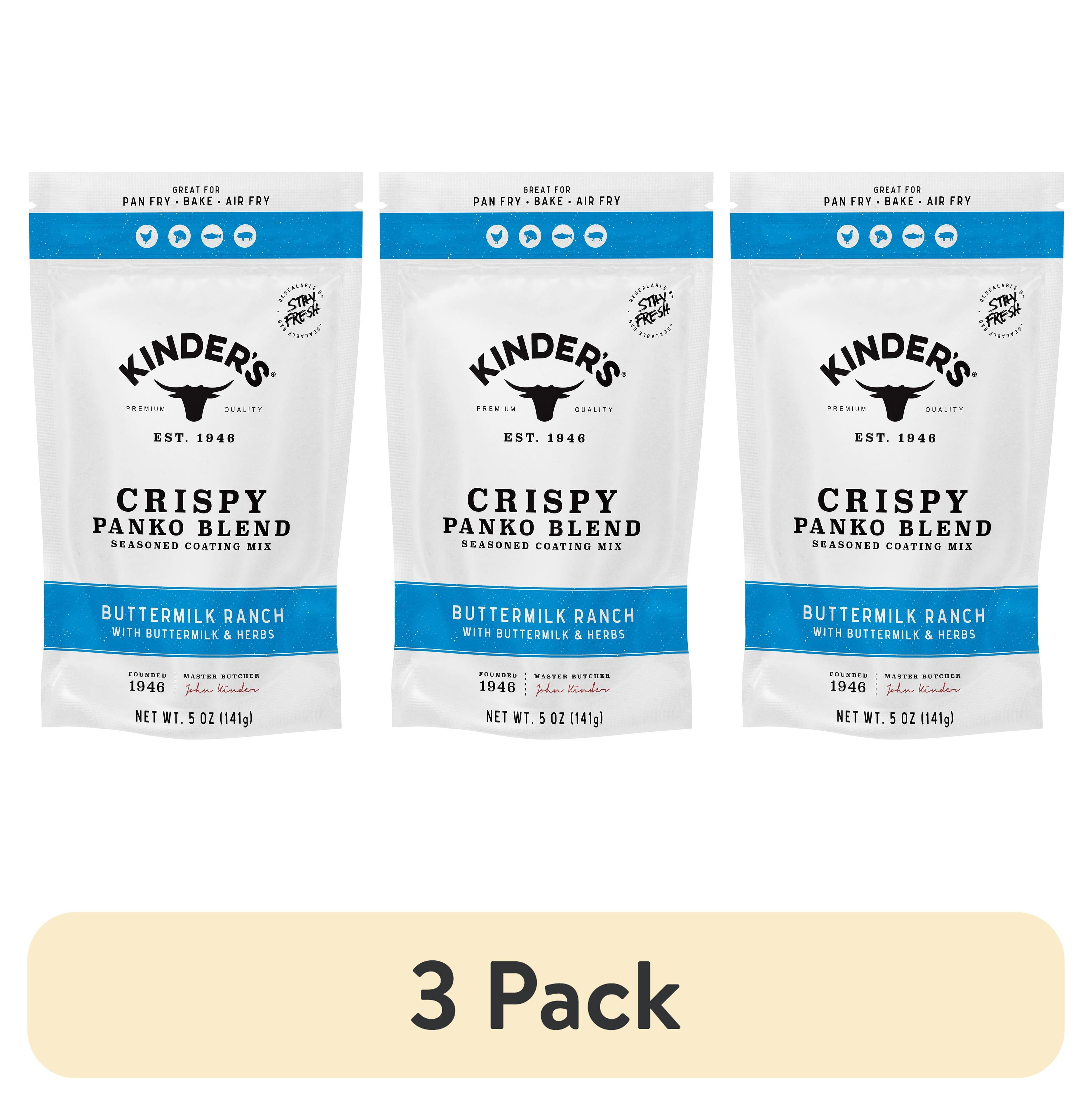 (3 pack) Kinder's Buttermilk Ranch Seasoned Panko Bread Crumb Coating ...