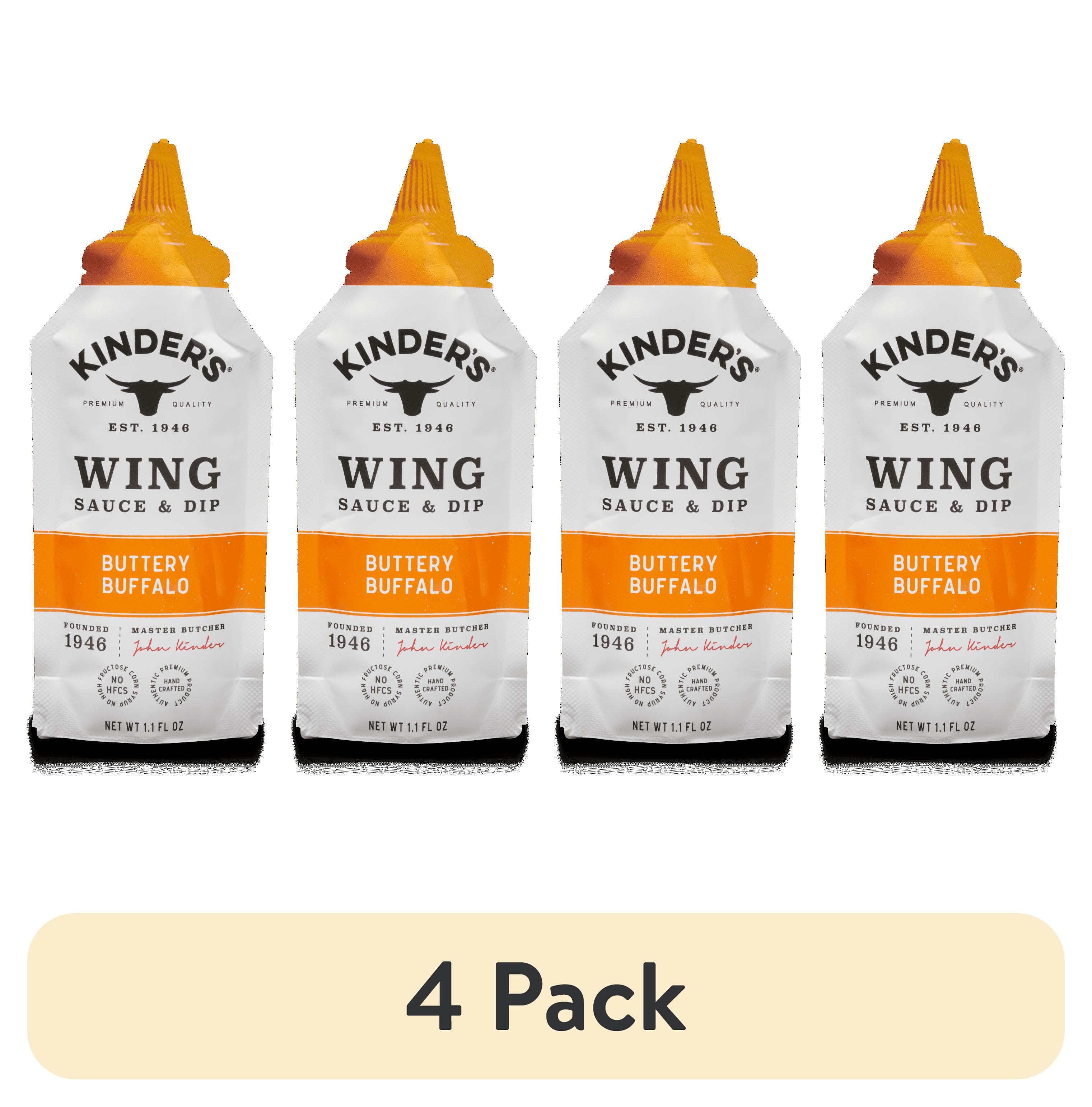 (4 pack) Kinder's Buttery Buffalo Wing Sauce and Dip, 1.1 oz - Walmart.com