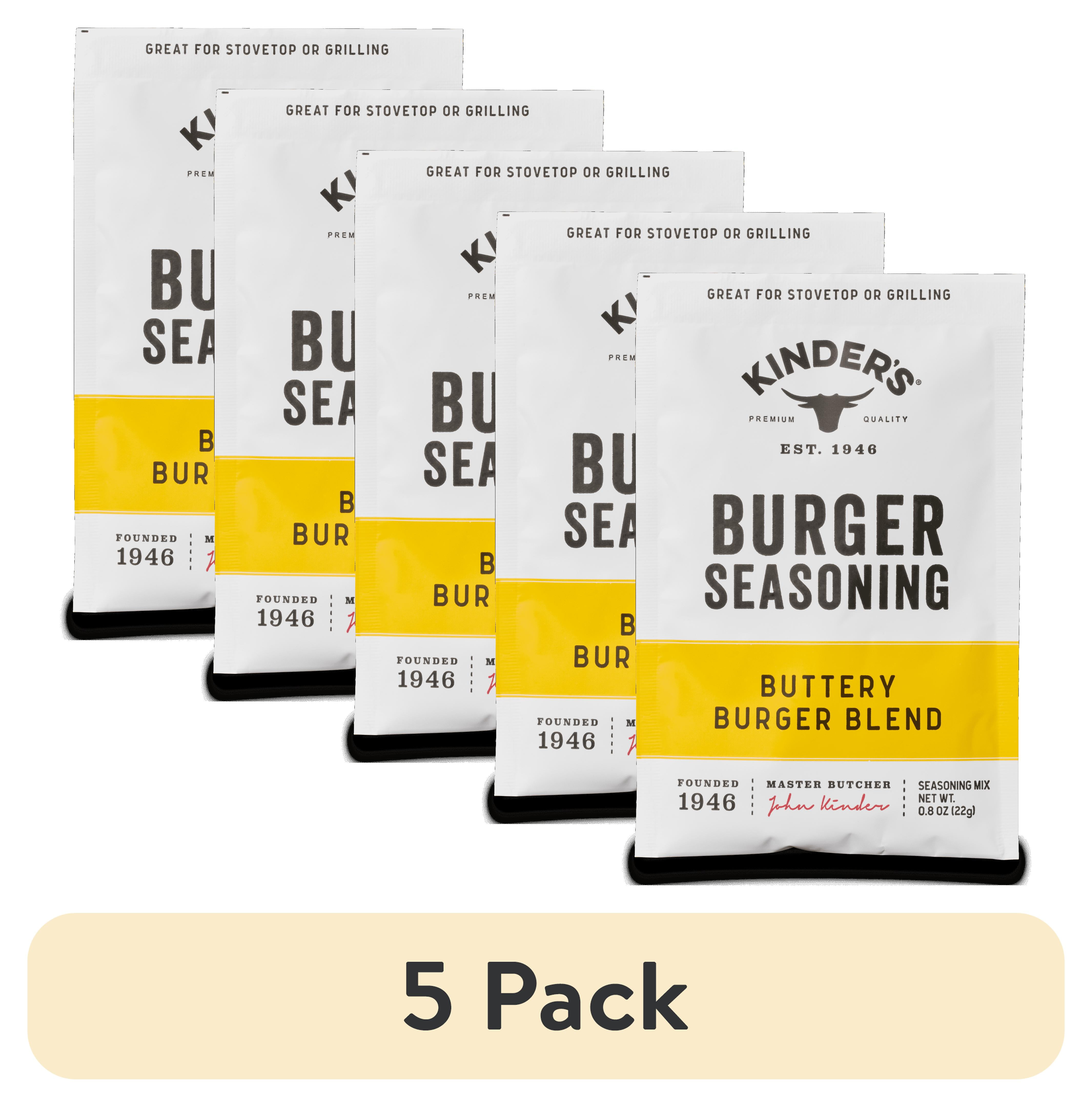 (5 pack) Kinder's Buttery Burger Seasoning, 0.8 oz Packet - Walmart.com