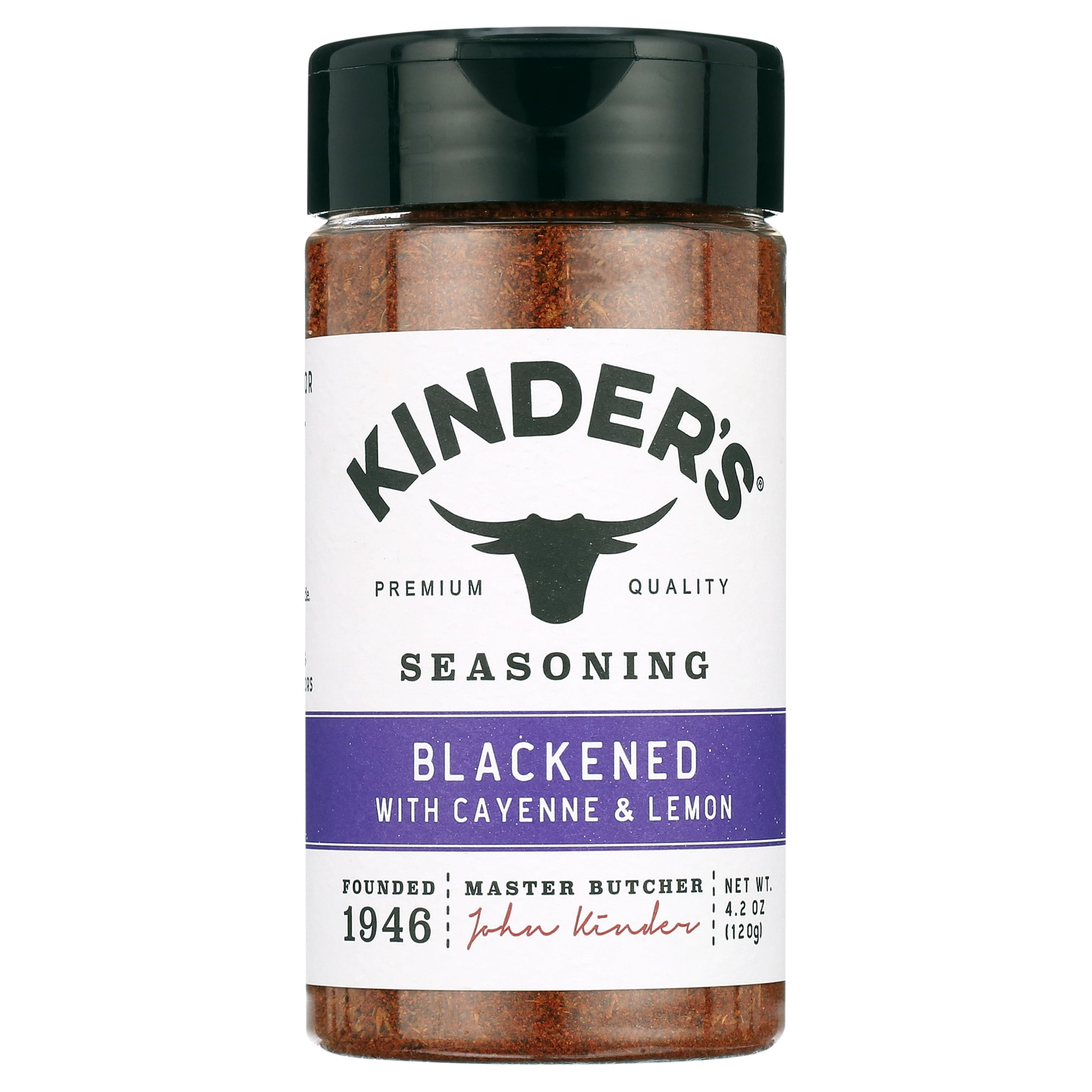 Kinder's Blackened Seasoning and Rub 4.2 oz for Grilling, Seafood ...