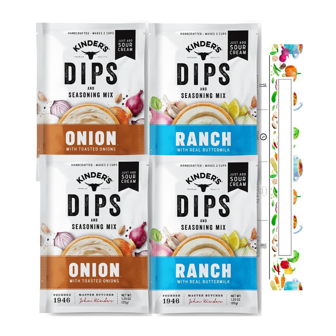Kinder's Dip and Seasoning Mix Variety 4 Pack | Ranch, Onion 2 of Each ...