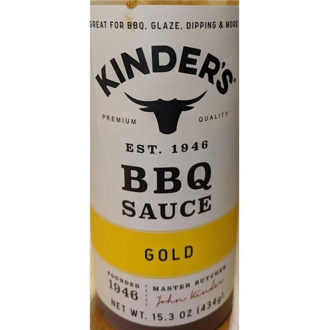 Kinder's Gold Barbecue Sauce 15.3 oz, Sweet & Sticky BBQ Condiments ...