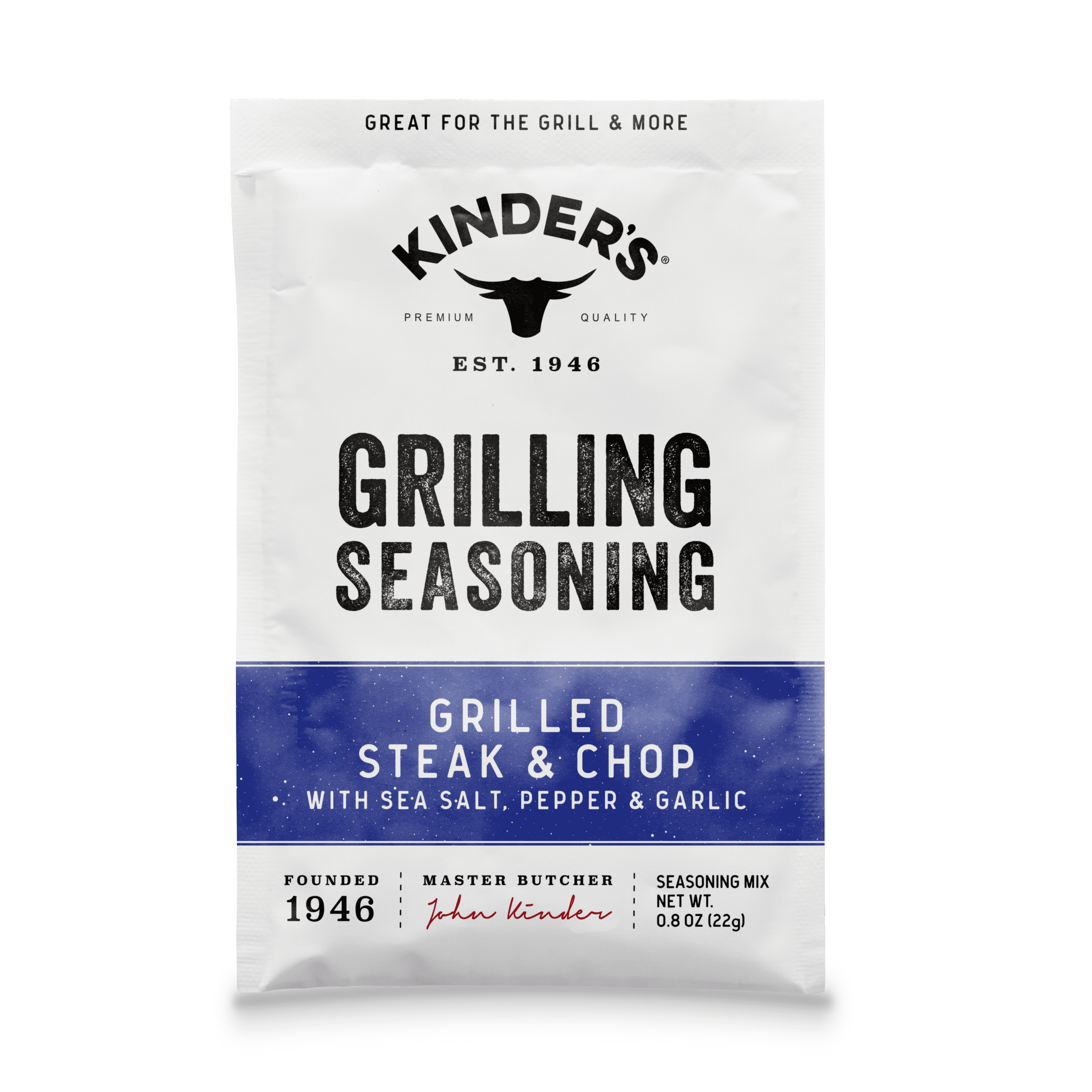 Kinder's Grilled Steak and Chop Seasoning, 0.8 oz Packet - Walmart.com