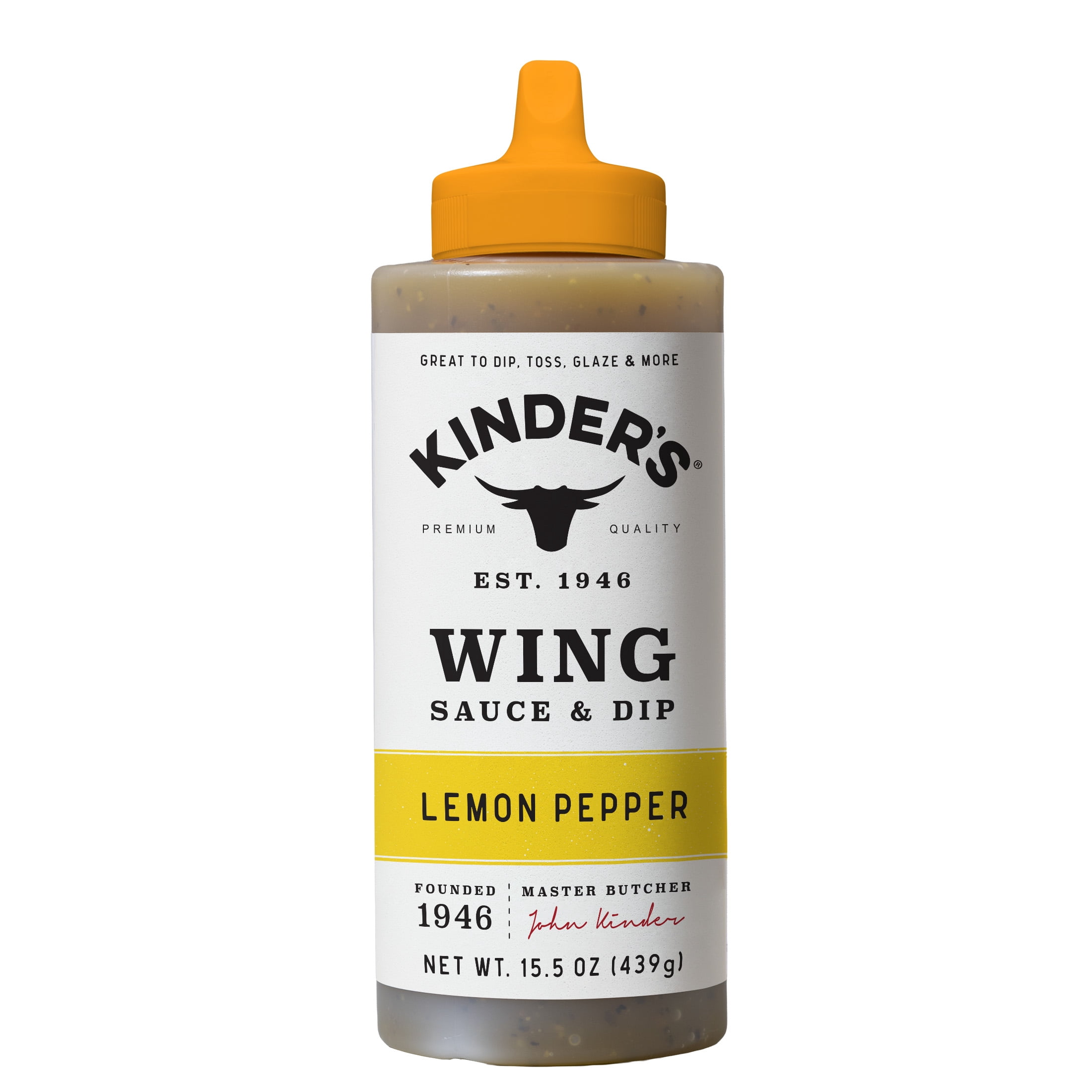 Kinder's Lemon Pepper Wing Sauce and Dipping Sauce, 15.5 oz Bottle ...