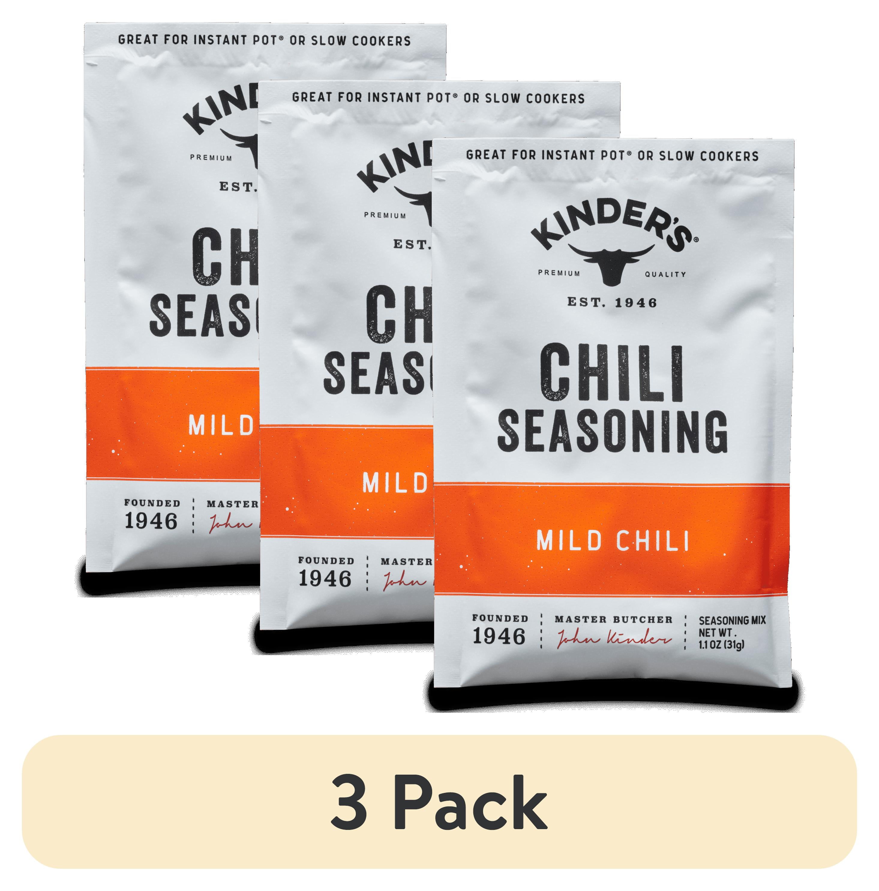 (3 pack) Kinder's Mild Chili Seasoning, 1.1 oz Packet - Walmart.com