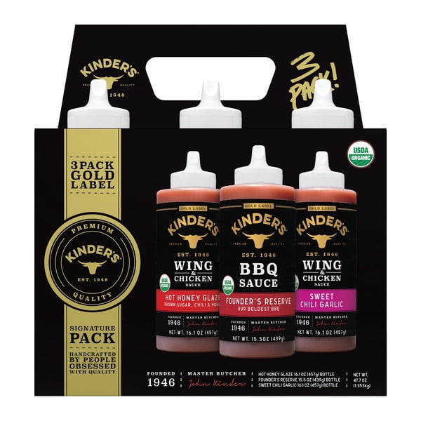 Kinder's Organic Gold Label Sauce Variety Pack, 3-count - Walmart.com
