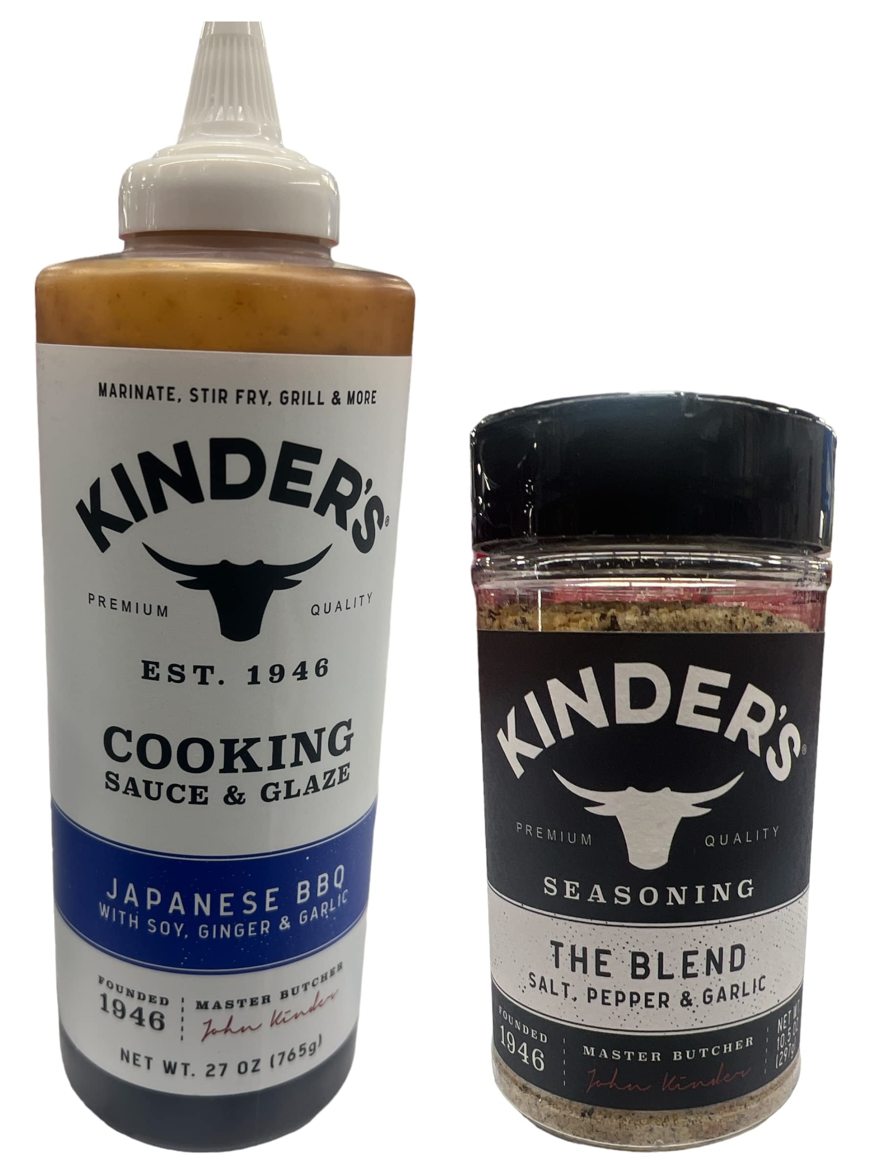 Kinder's Organic The Blend Seasoning (10.5 OZ), Kinders Japanese BBQ Cooking Sauce & Glaze (27 ...