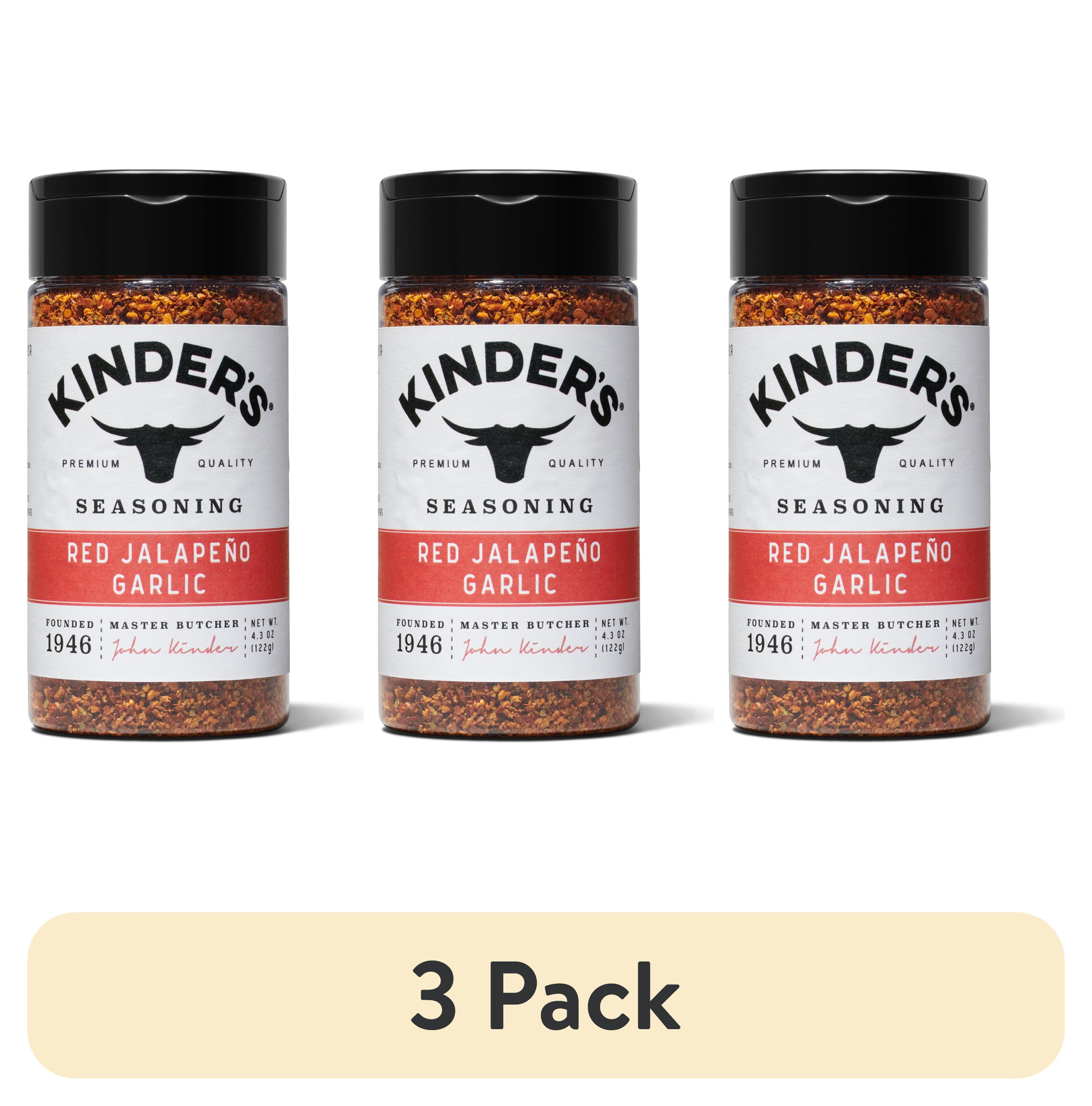 (3 pack) Kinder's Red Jalapeno Garlic Seasoning, 4.3 oz - Walmart.com